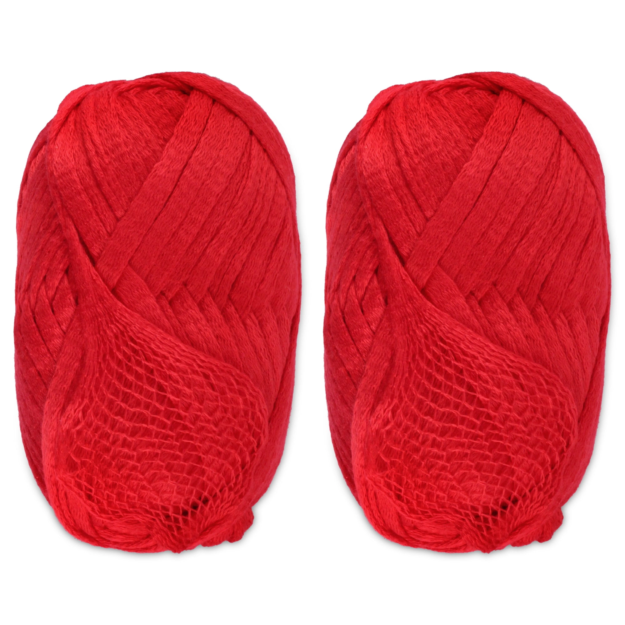 JubileeYarn Mesh Fishnet Yarn - Chunky Acrylic - 200g/Skein - Red - 2 ...