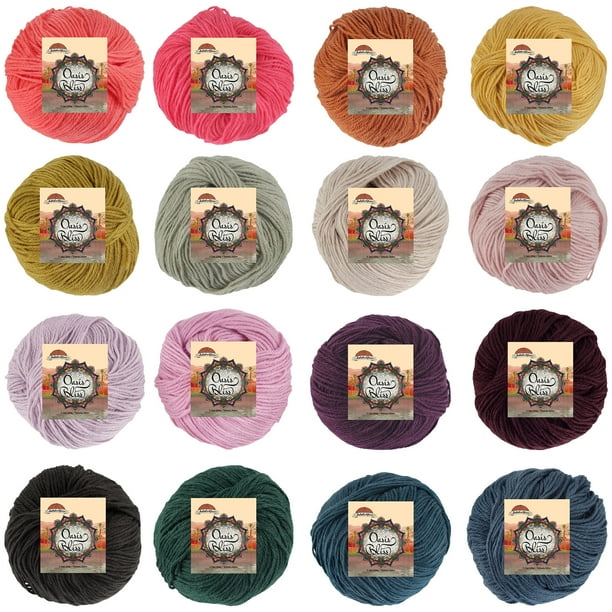 JubileeYarn Oasis Bliss Yarn - Baby Weight Acrylic Blend - 25g/Ball ...