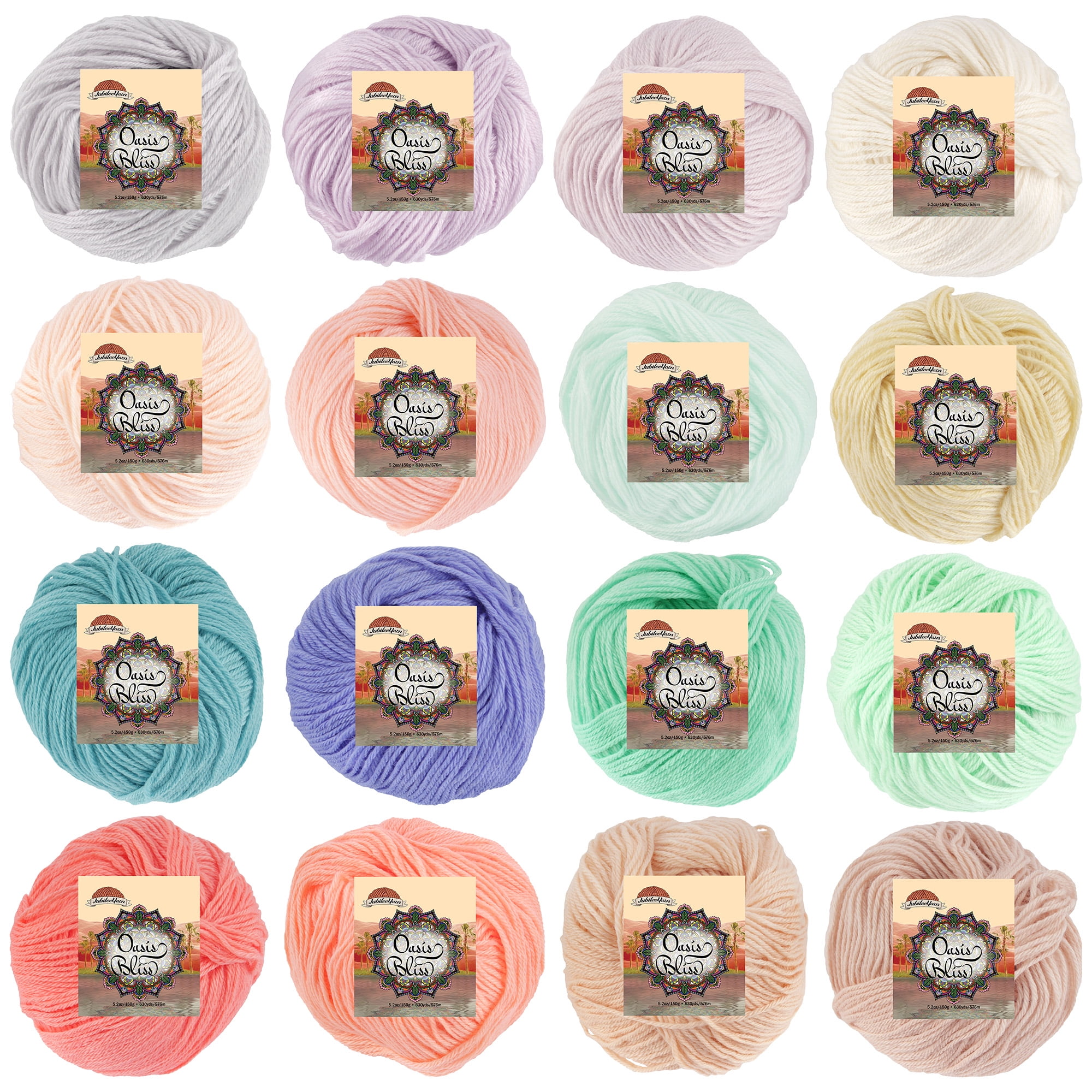 JubileeYarn Oasis Bliss Yarn - Baby Weight Acrylic Blend - 25g/Ball ...