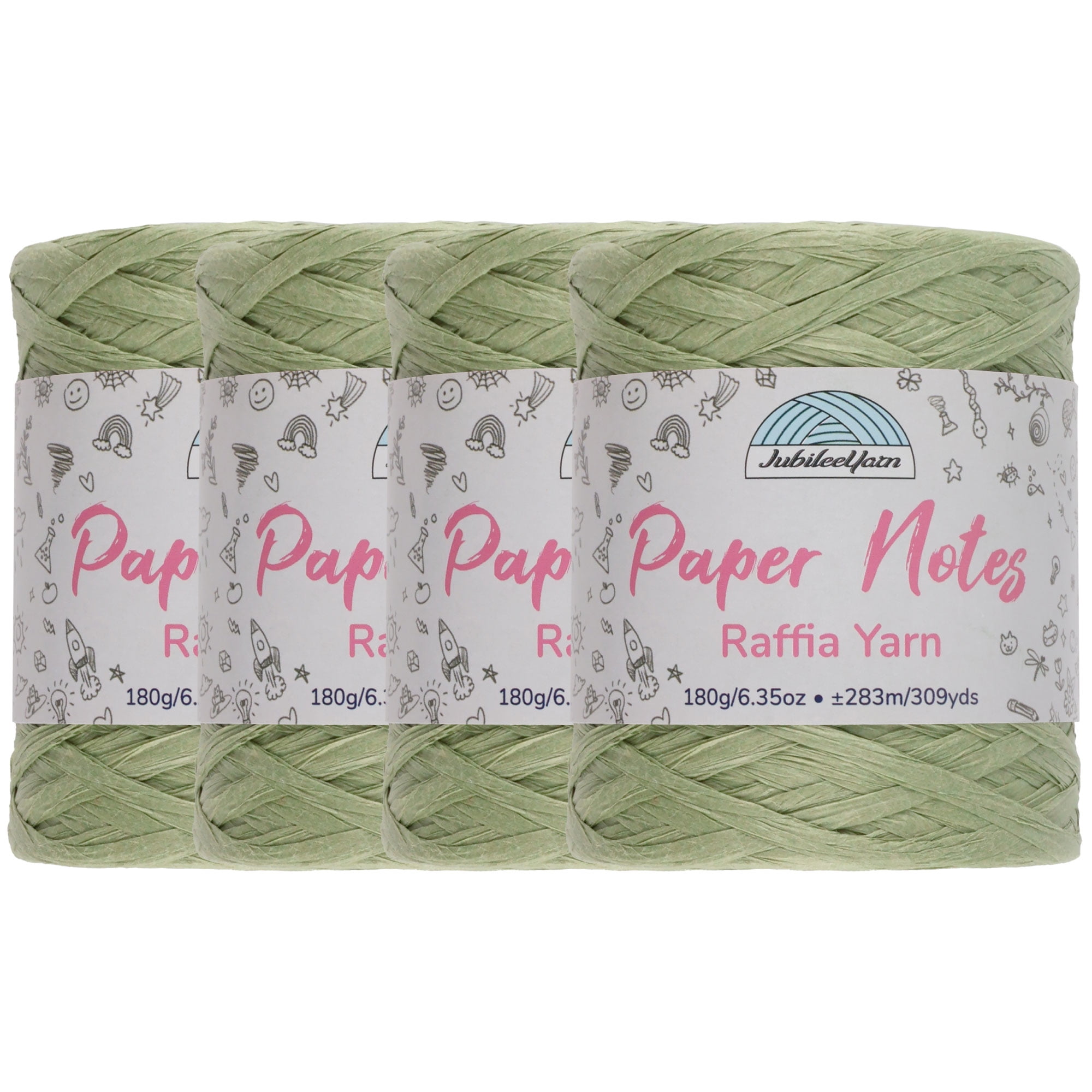 JubileeYarn Paper Notes Yarn - 180g/Cone Worsted Paper - Gang Green - 4 ...