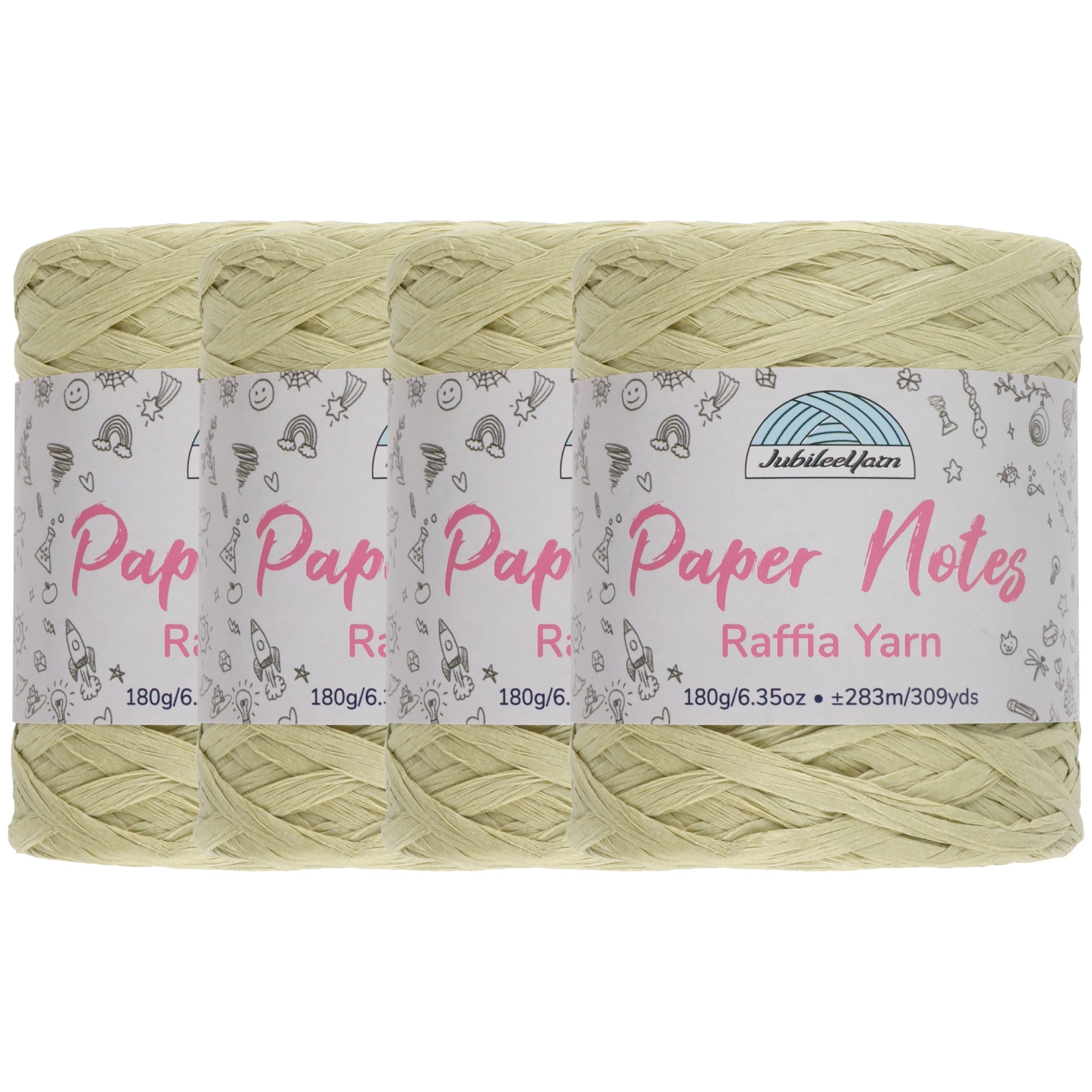 JubileeYarn Paper Notes Yarn - 180g/Cone Worsted Paper - Greenie Meanie ...