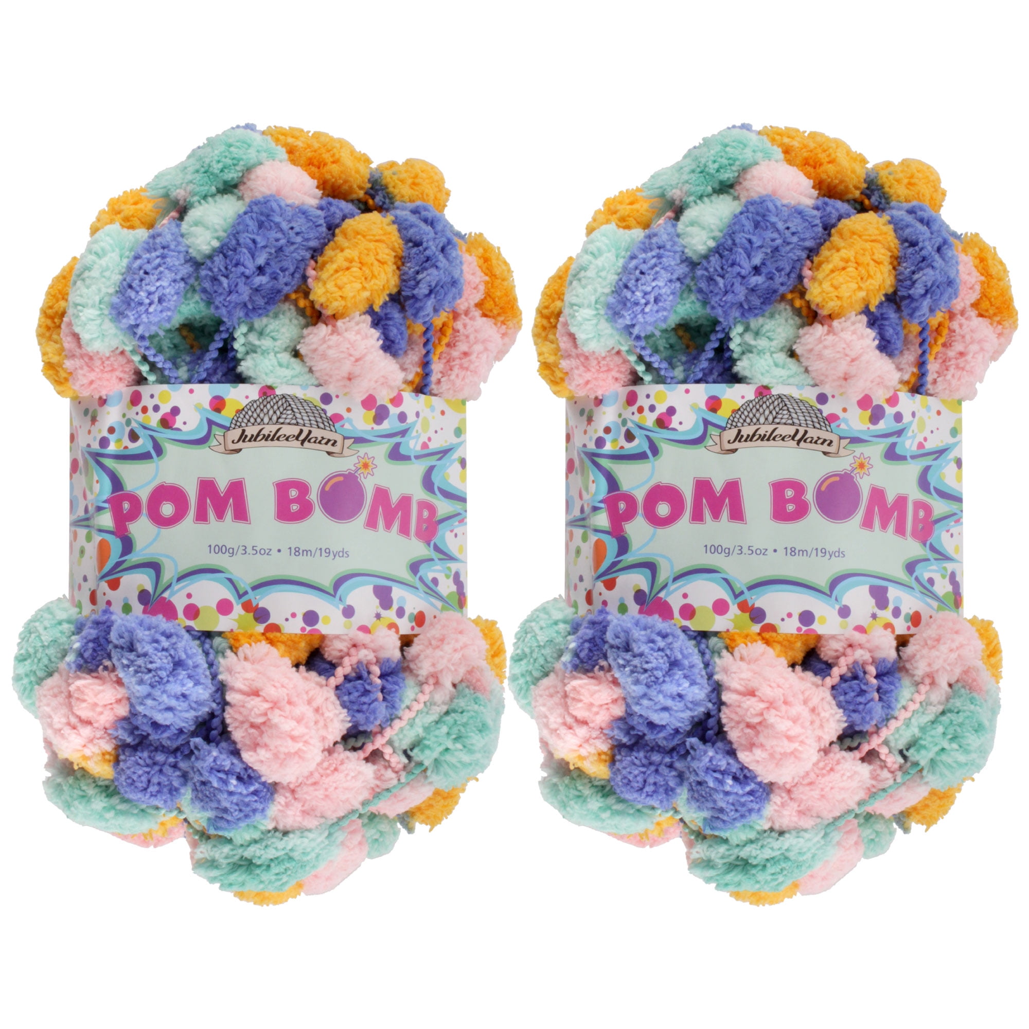 JubileeYarn Pom Bomb Yarn - Super Bulky Polyester - Cosmic Chaos - 2 ...