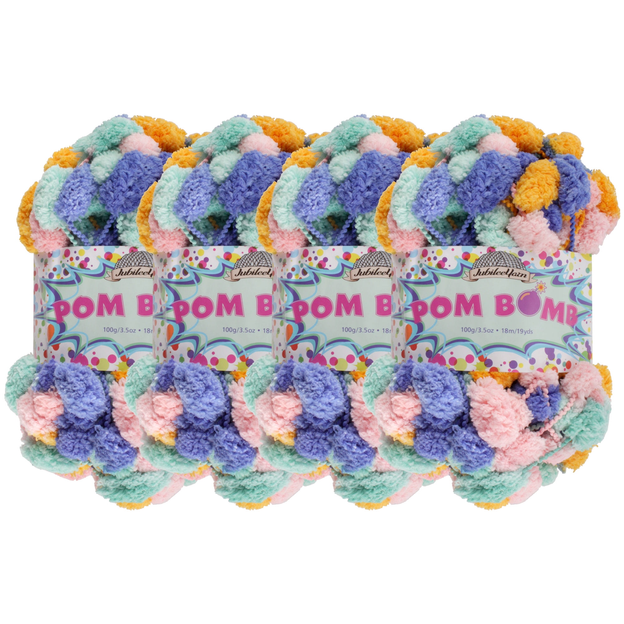 JubileeYarn Pom Bomb Yarn - Super Bulky Polyester - Cosmic Chaos - 4 ...