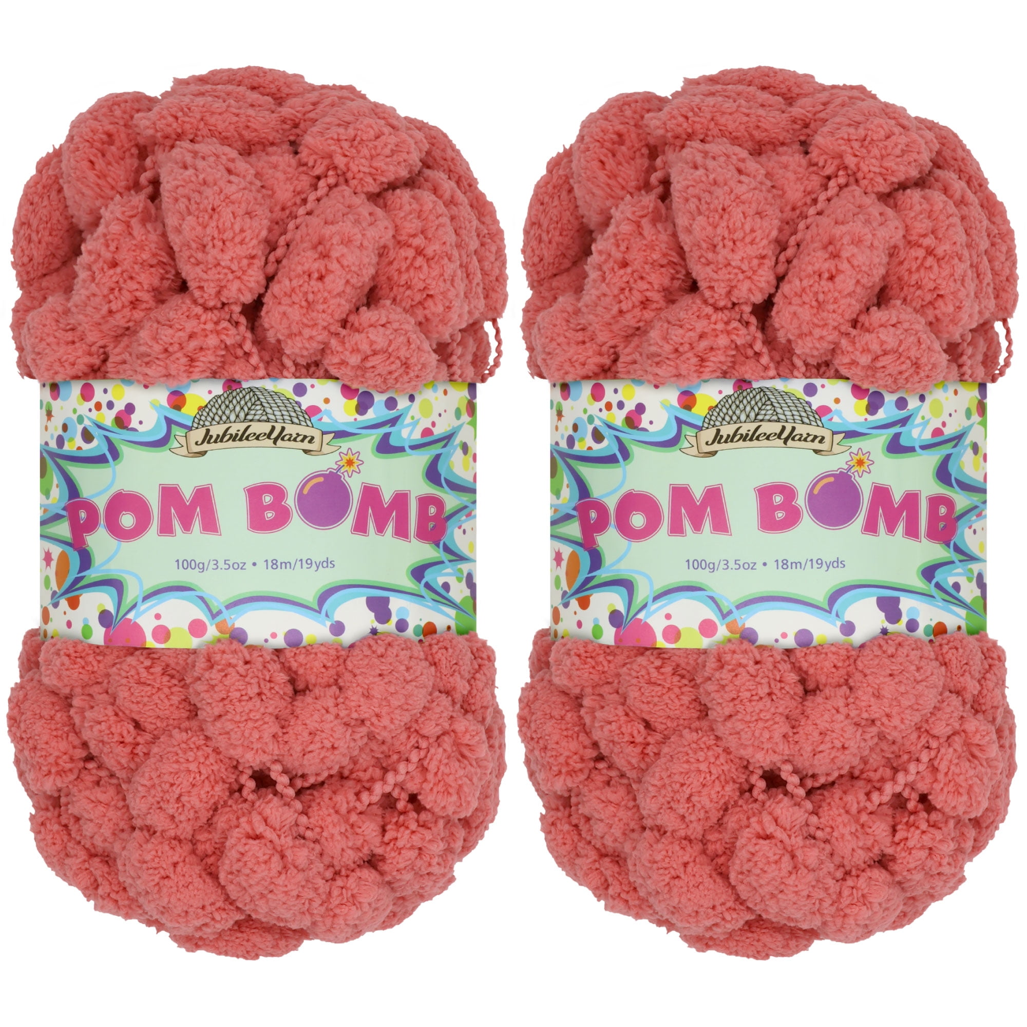 JubileeYarn Pom Bomb Yarn - Super Bulky Polyester - Kabloom - 2 Skeins ...