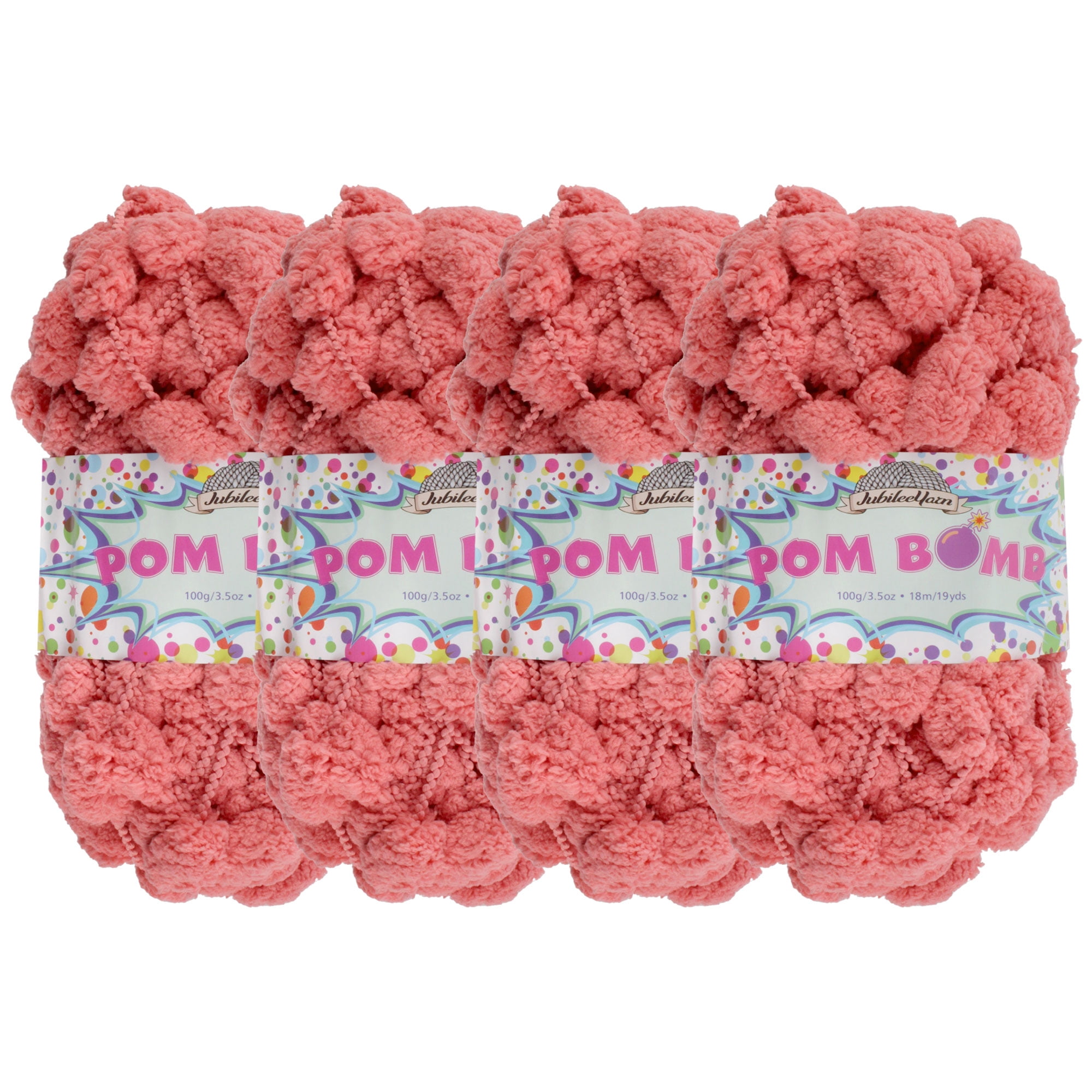 JubileeYarn Pom Bomb Yarn - Super Bulky Polyester - Kabloom - 4 Skeins ...