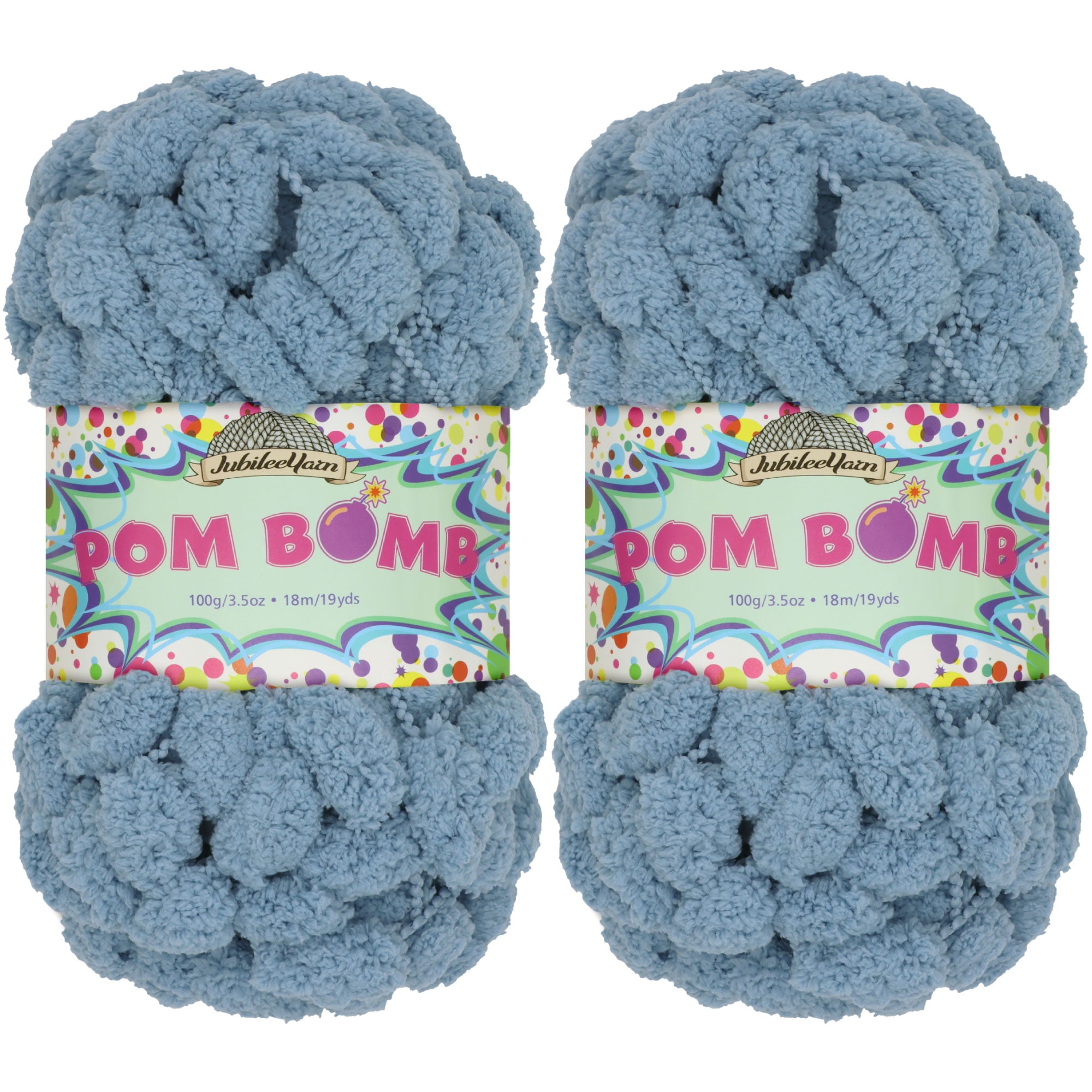 JubileeYarn Pom Bomb Yarn - Super Bulky Polyester - Sonic Blast - 2 ...