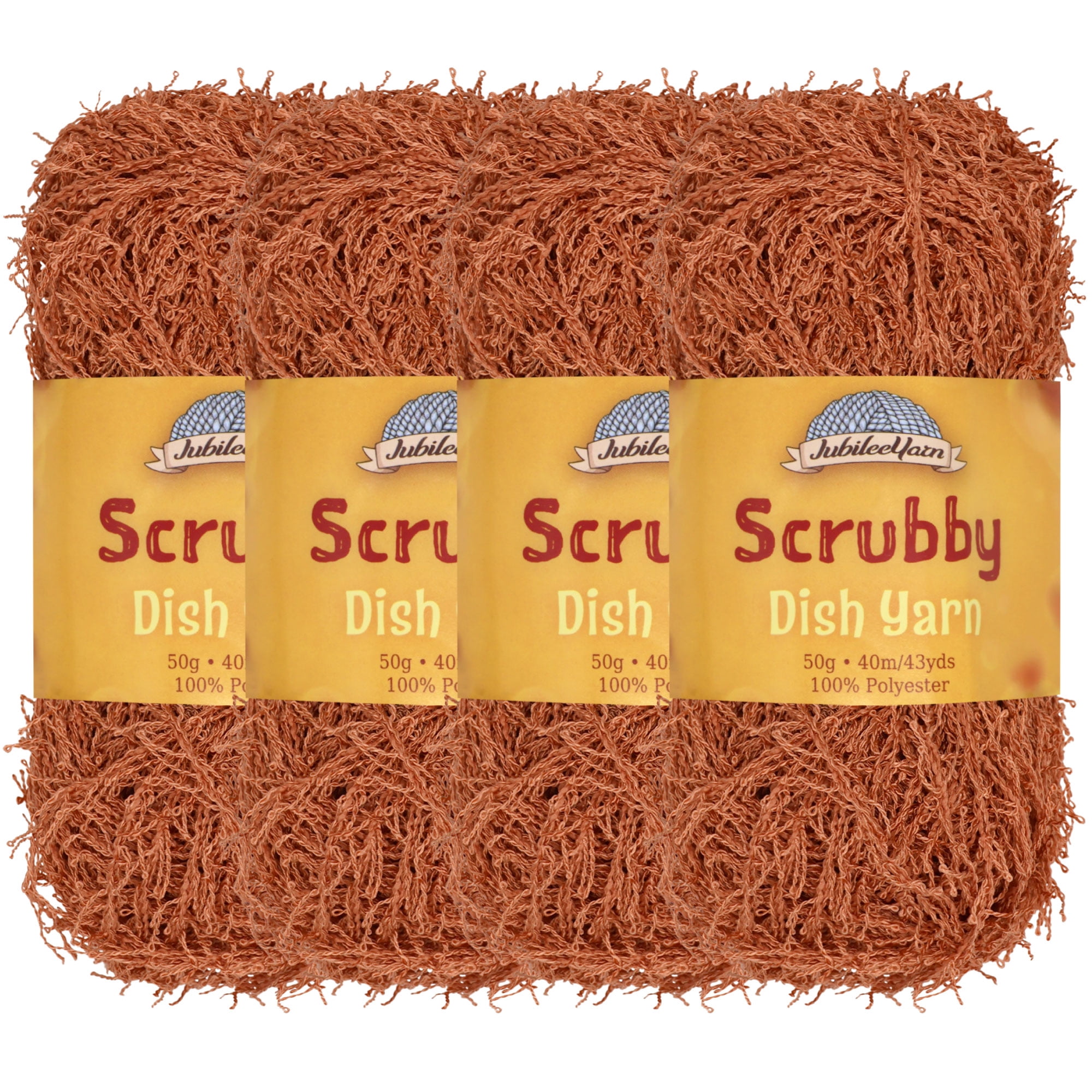 JubileeYarn Scrubby Dish Yarn - 50g/Skein Dishcloth Polyester - Copper ...