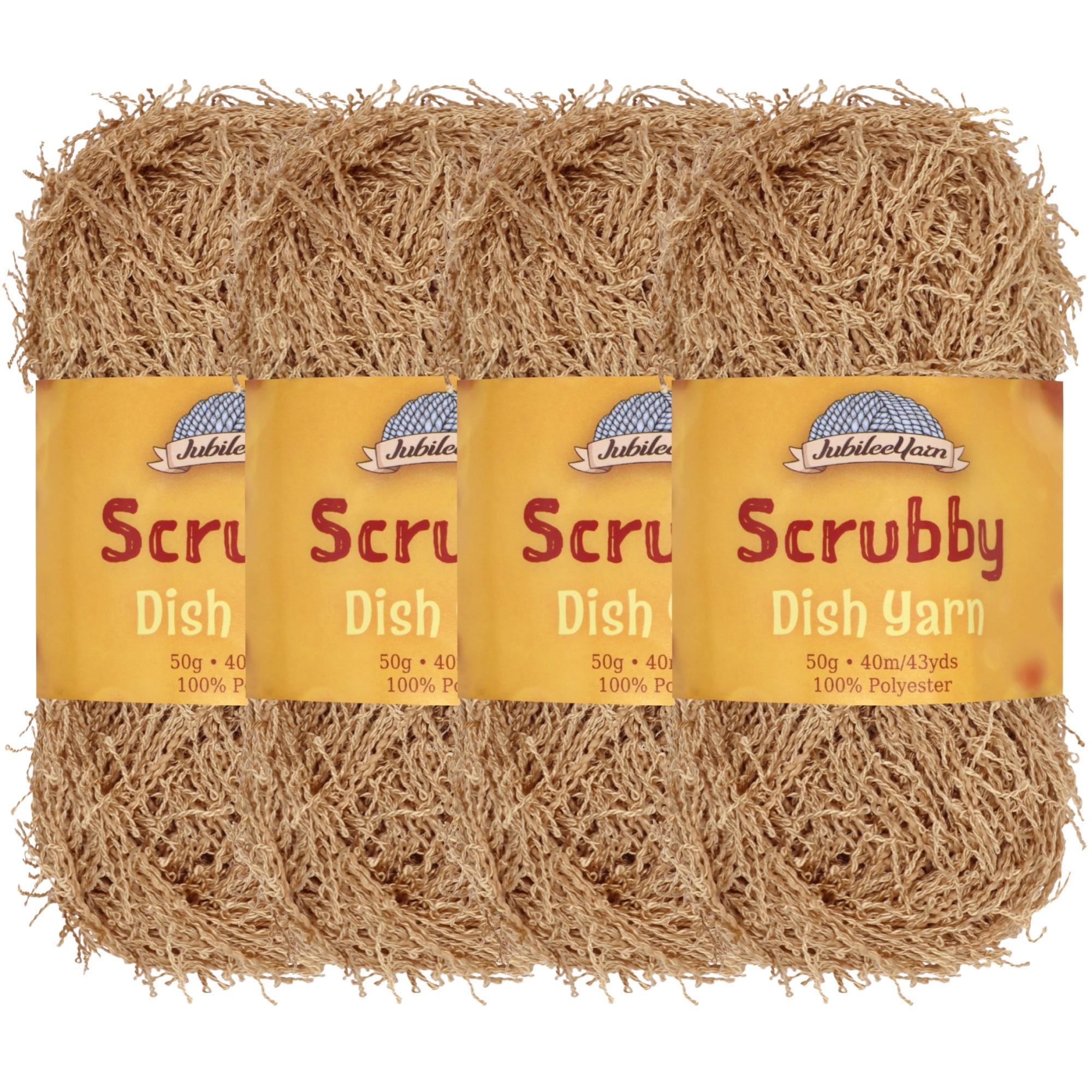 JubileeYarn Scrubby Dish Yarn - 50g/Skein Dishcloth Polyester - Mocha ...