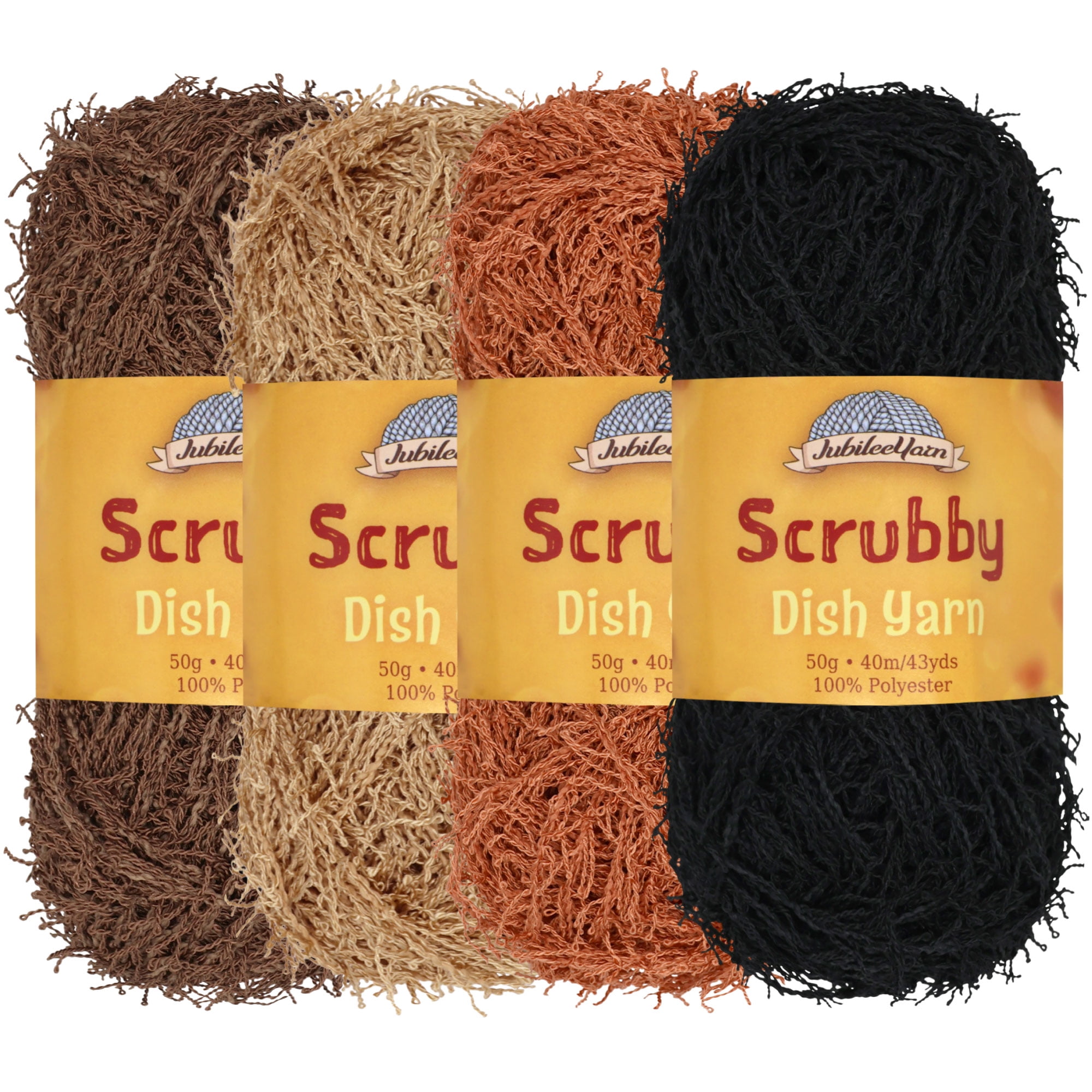 JubileeYarn Scrubby Dish Yarn - 50g/Skein Dishcloth Polyester - Neutral ...
