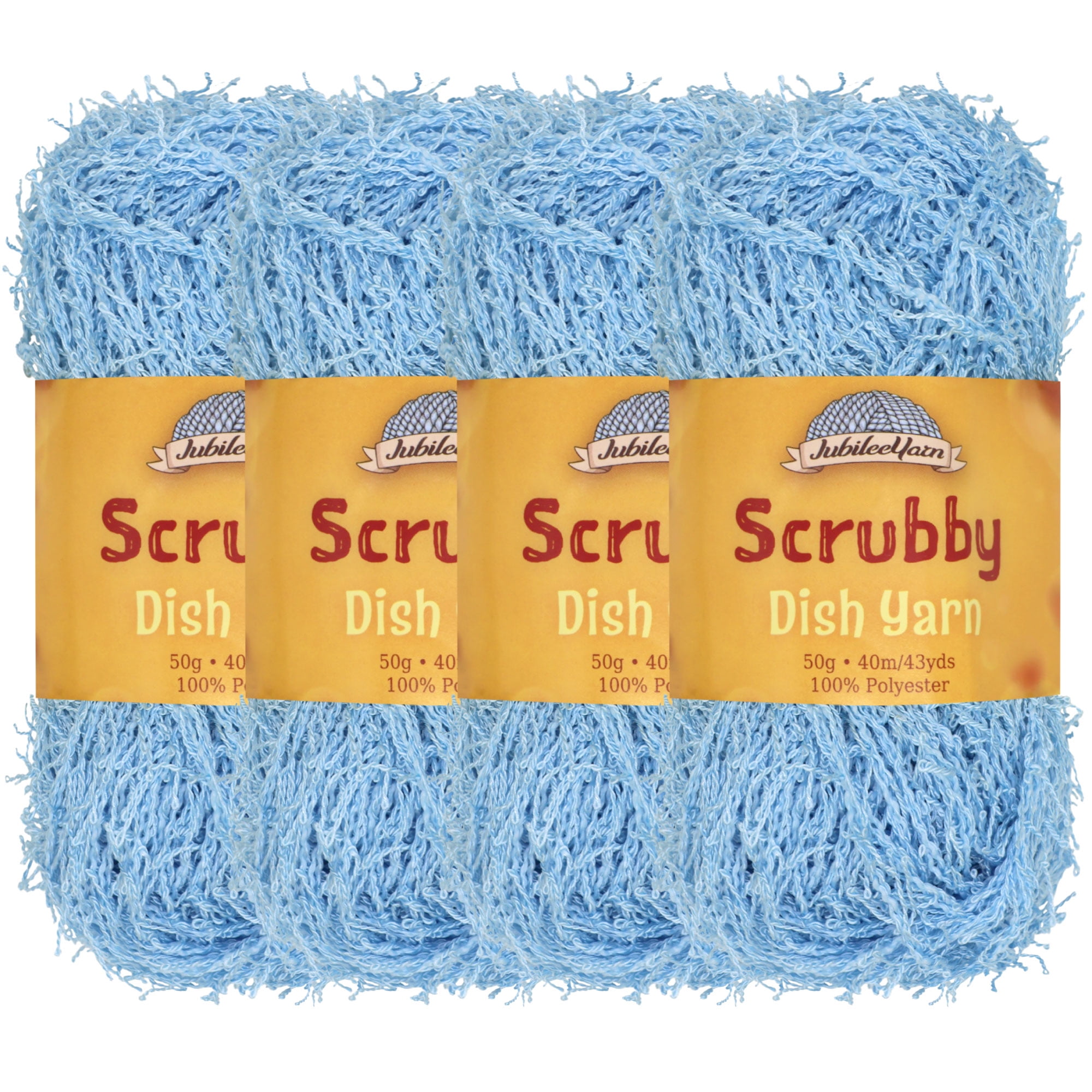 JubileeYarn Scrubby Dish Yarn - 50g/Skein Dishcloth Polyester - Powder ...