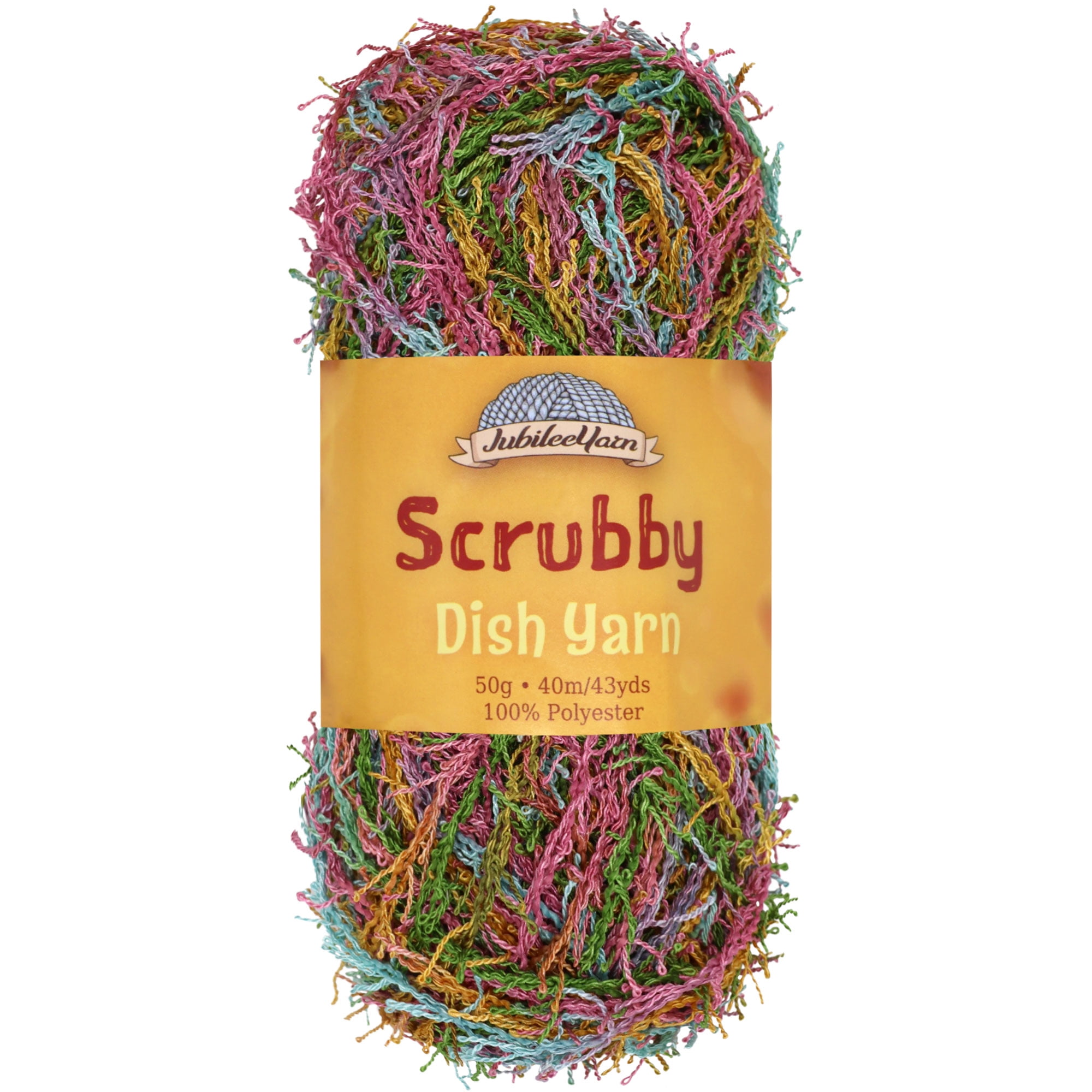 JubileeYarn Scrubby Dish Yarn - 50g/Skein Dishcloth Polyester - Rainbow ...