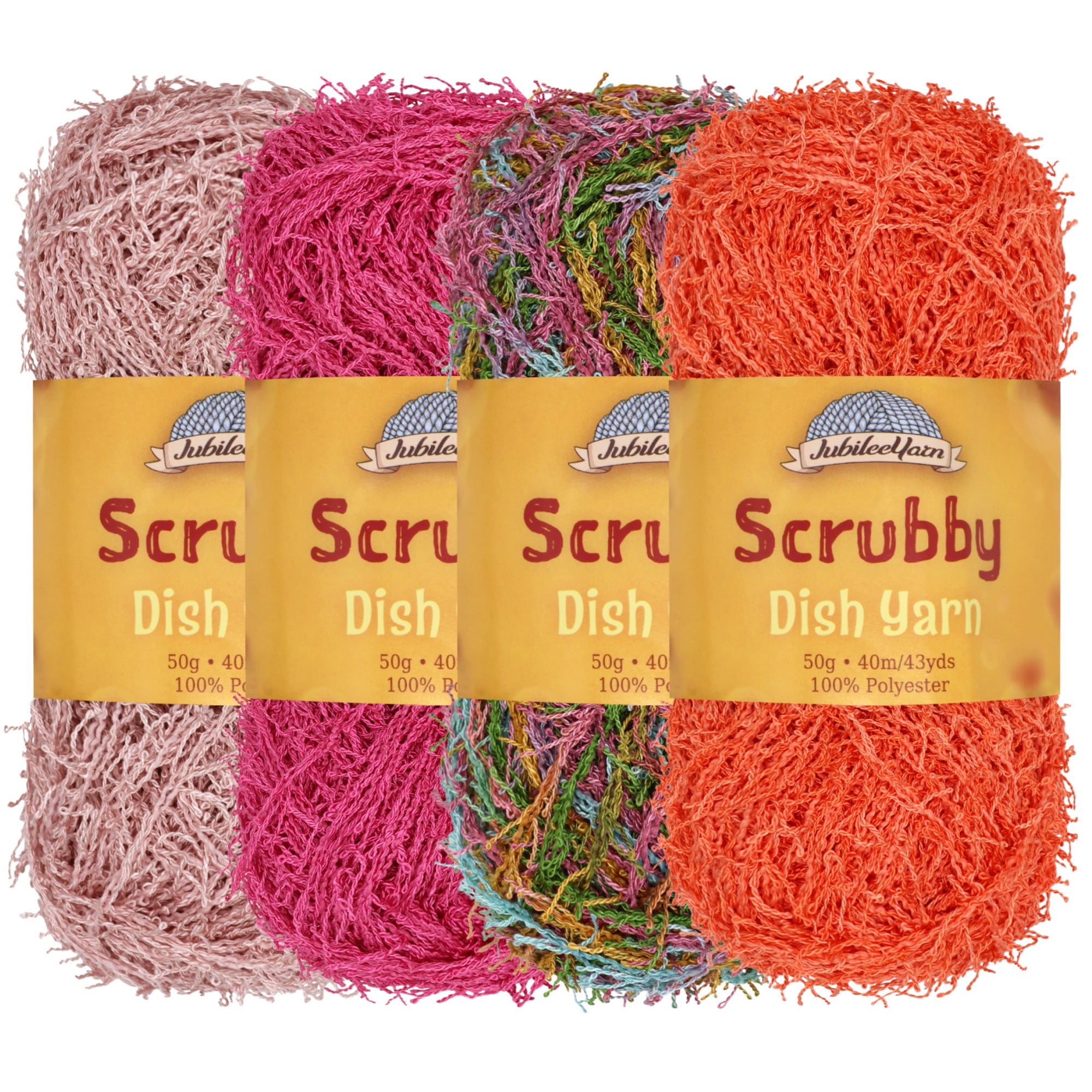 JubileeYarn Scrubby Dish Yarn - 50g/Skein Dishcloth Polyester - Shades ...