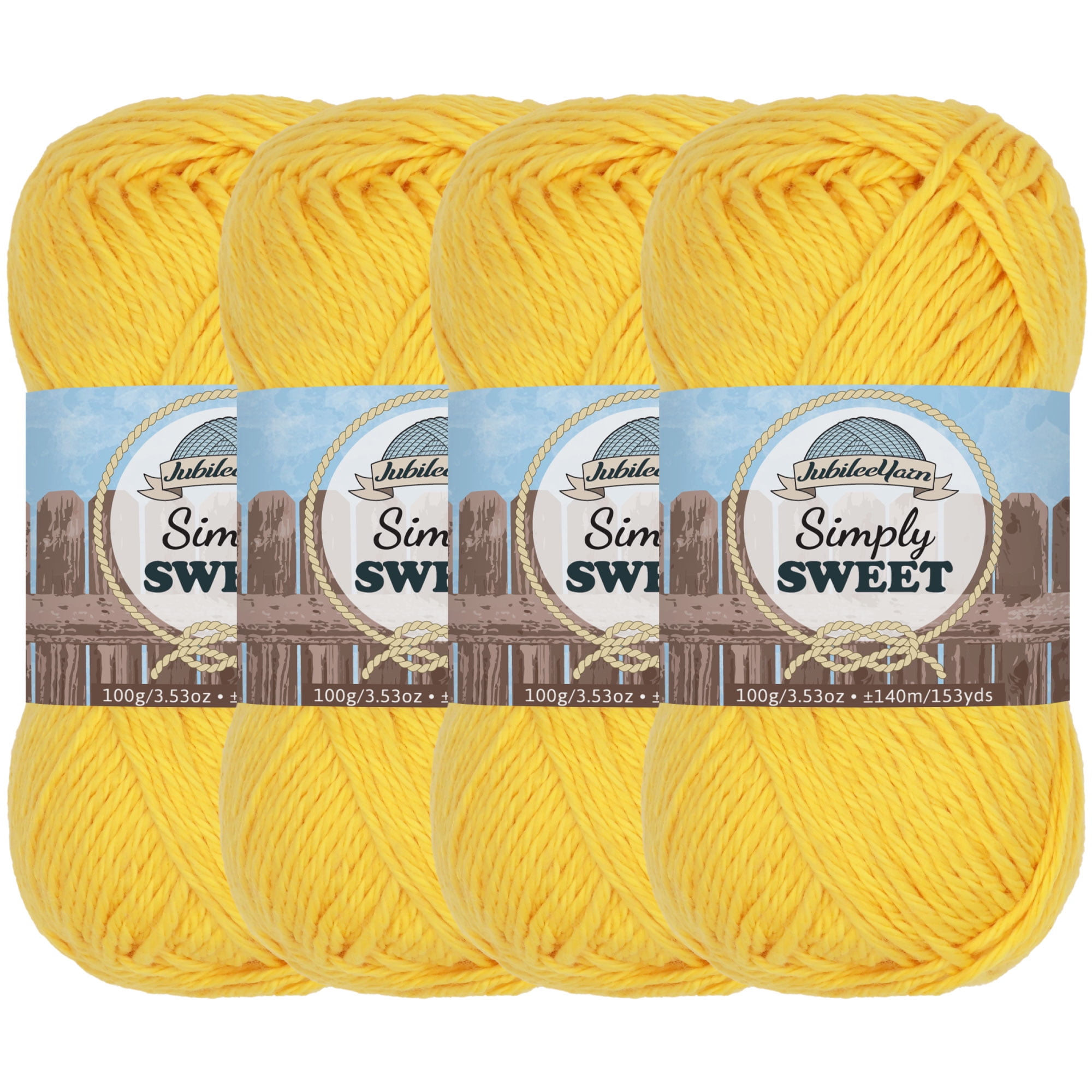 JubileeYarn Simply Sweet Yarn - 100g/Skein DK Cotton Blend - 4 Skeins ...