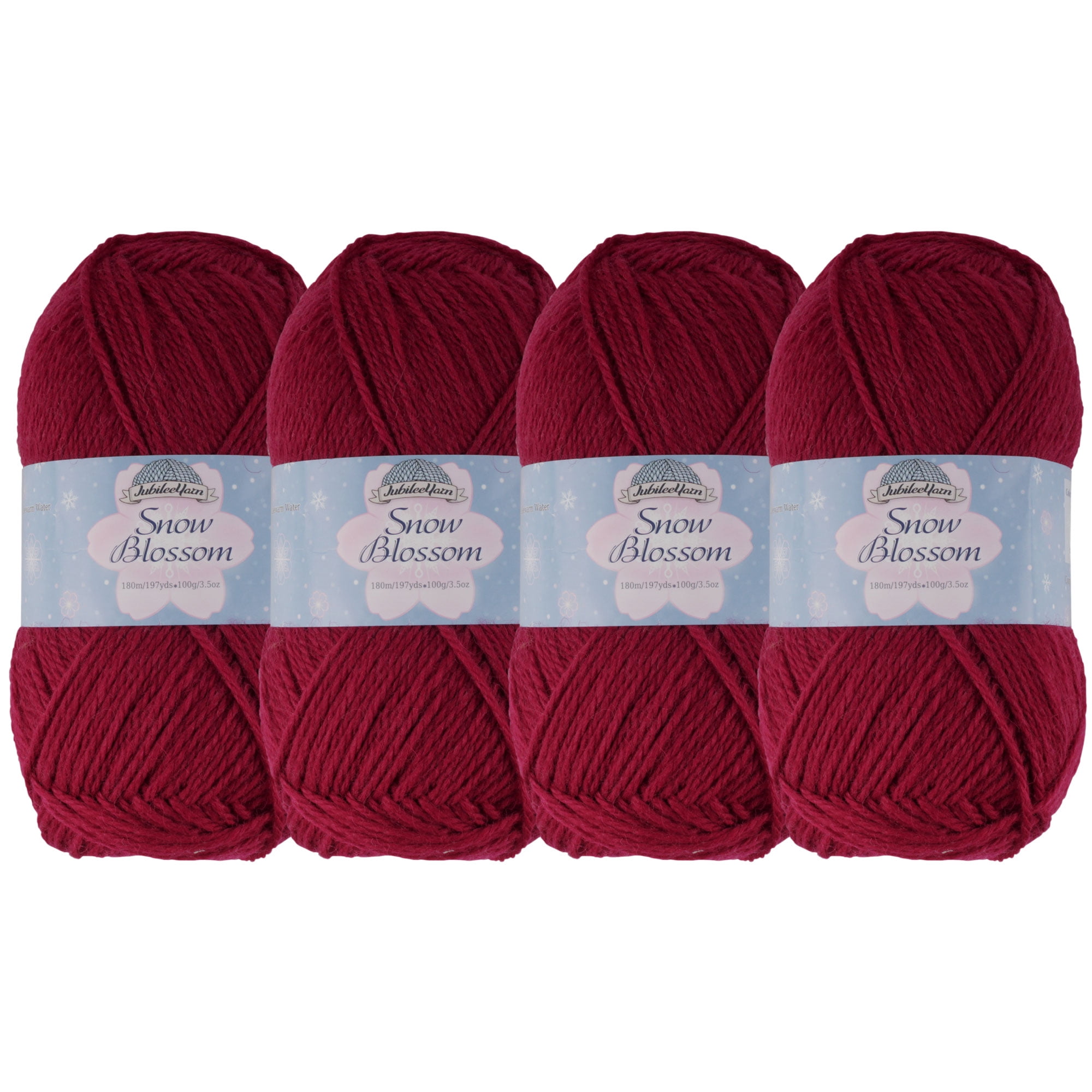 JubileeYarn Snow Blossom Yarn - DK Superwash Wool - Lipstick Red - 4 ...