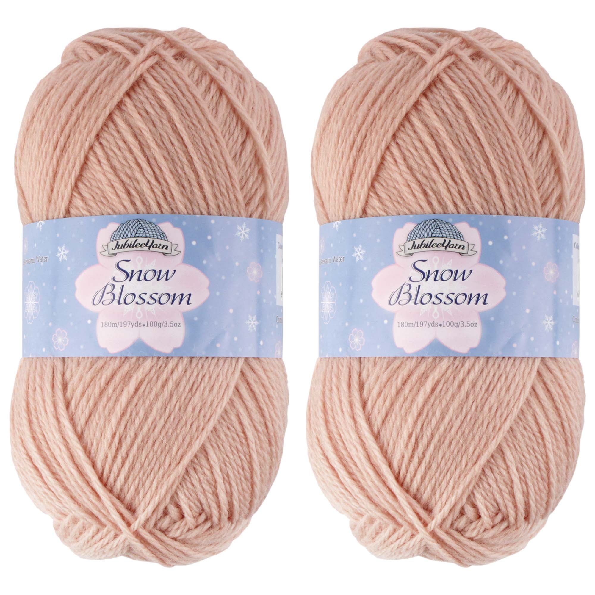 JubileeYarn Snow Blossom Yarn - DK Superwash Wool - Salmon - 2 Skeins ...