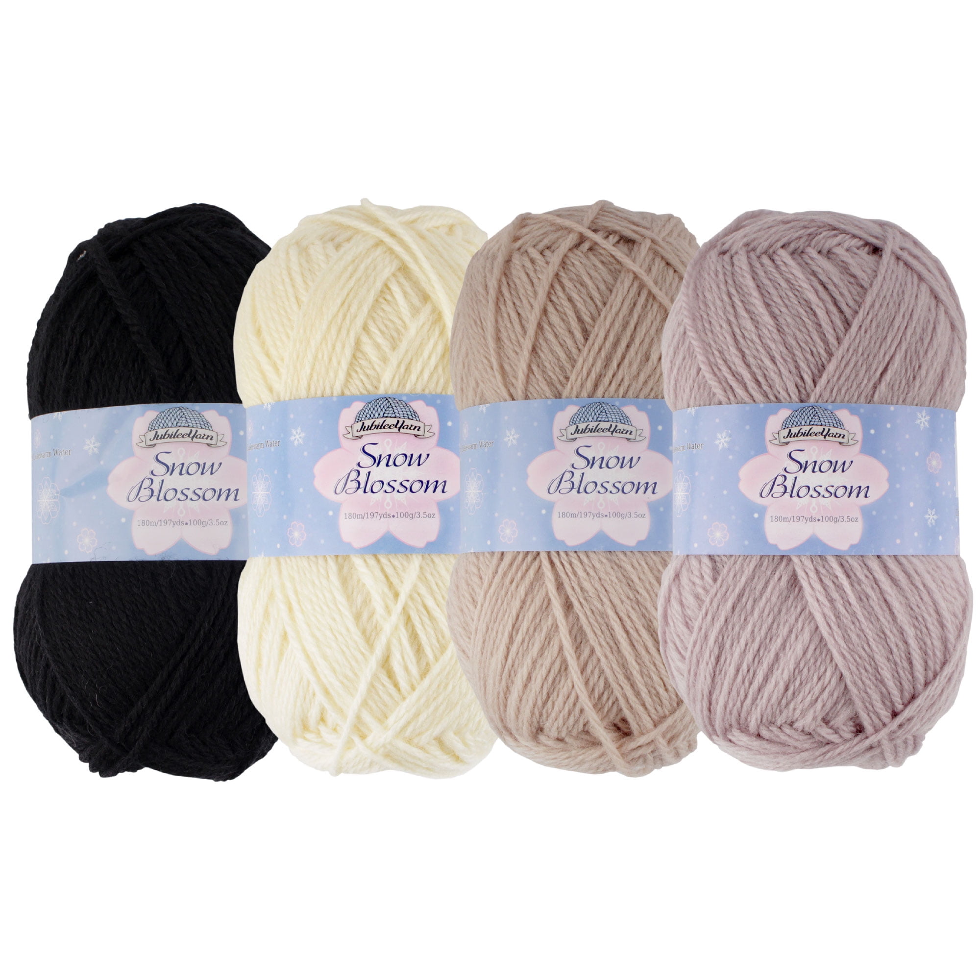 JubileeYarn Snow Blossom Yarn - DK Superwash Wool - Shades of Grey - 4 ...