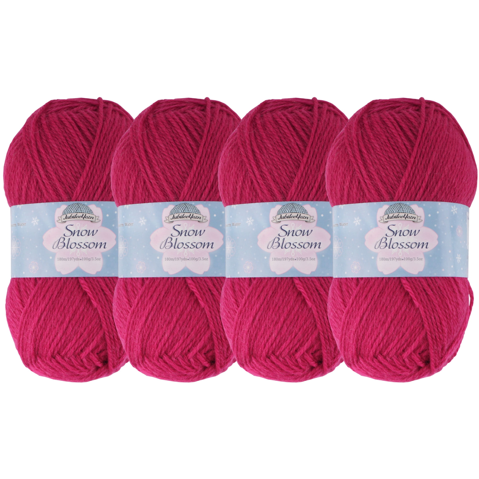 JubileeYarn Snow Blossom Yarn - DK Superwash Wool - Blush - 4 Skeins ...