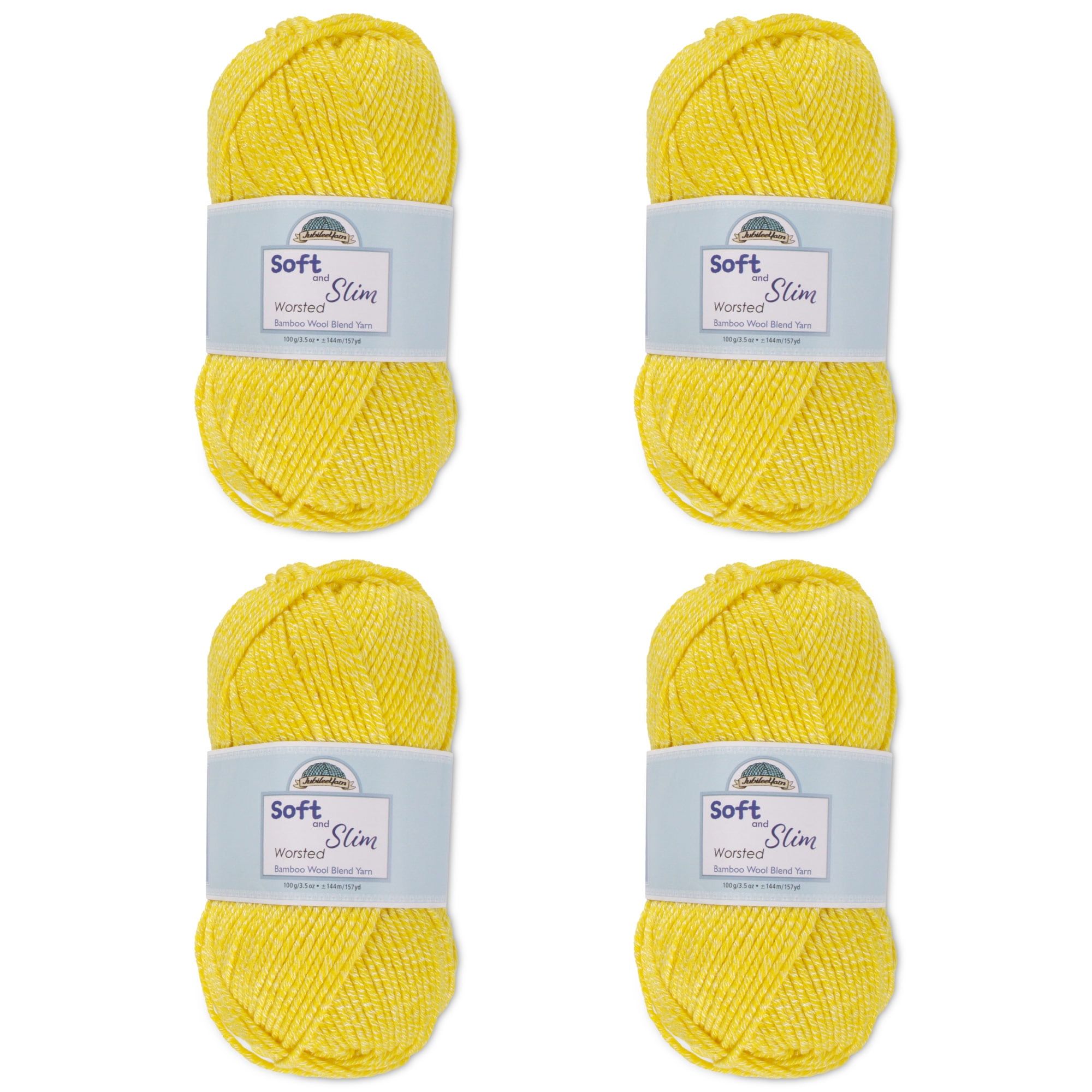 JubileeYarn Soft and Slim Worsted Bamboo Wool Blend Yarn - Daisy Yellow ...
