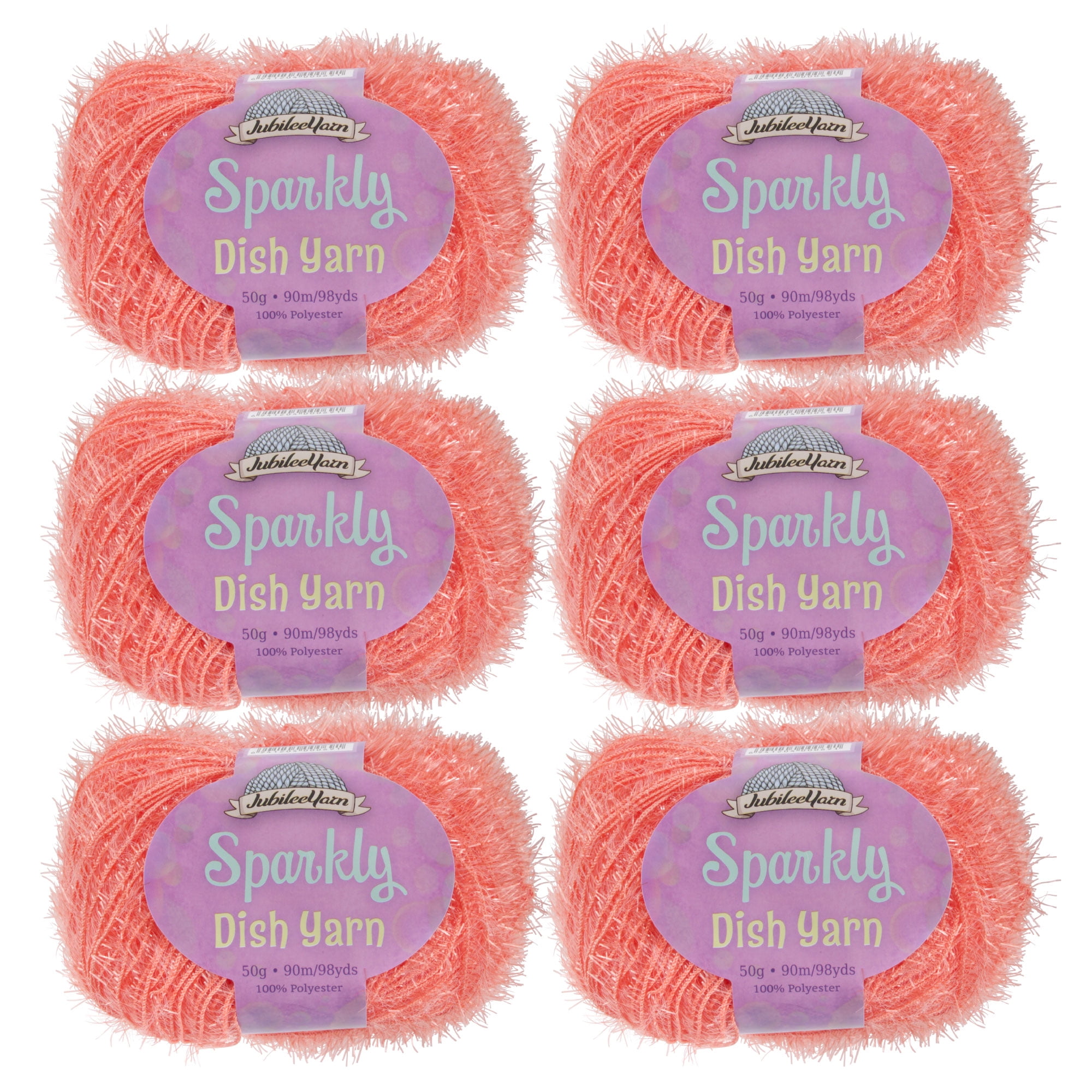 JubileeYarn Sparkly Dish Scrubby Yarn - Worsted Weight - 50g/Skein - 16 ...