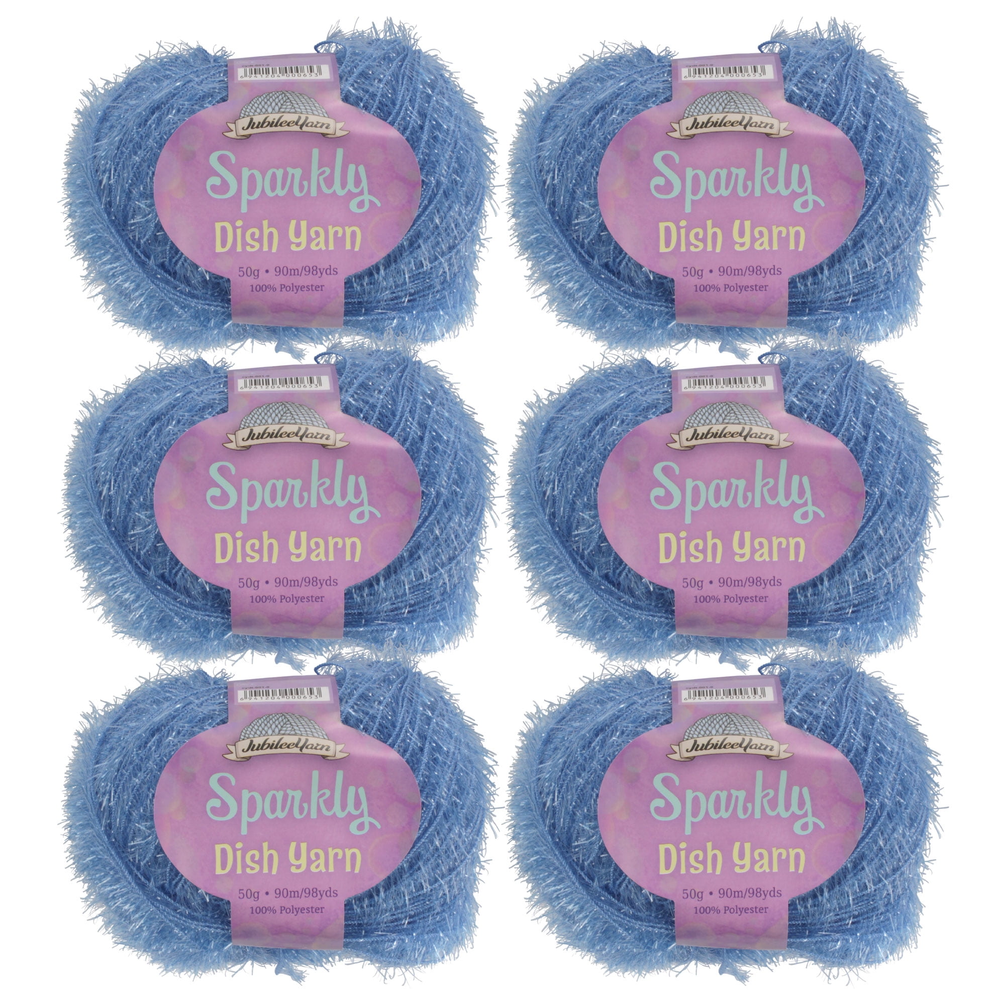 JubileeYarn Sparkly Dish Scrubby Yarn - Worsted Weight - 50g/Skein - 22 ...