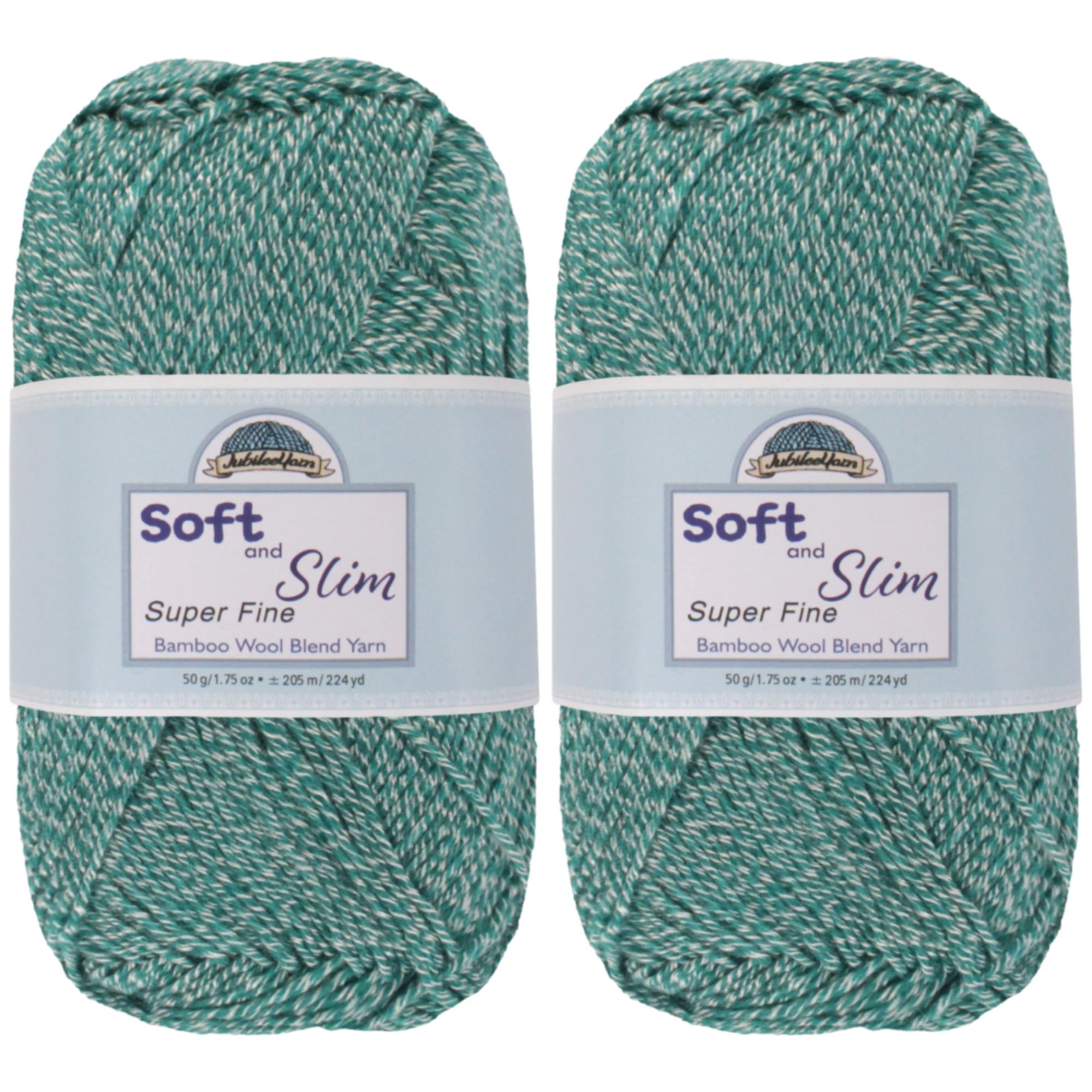 JubileeYarn Soft and Slim Yarn - 50g/Skein Bamboo Rayon Wool Blend ...