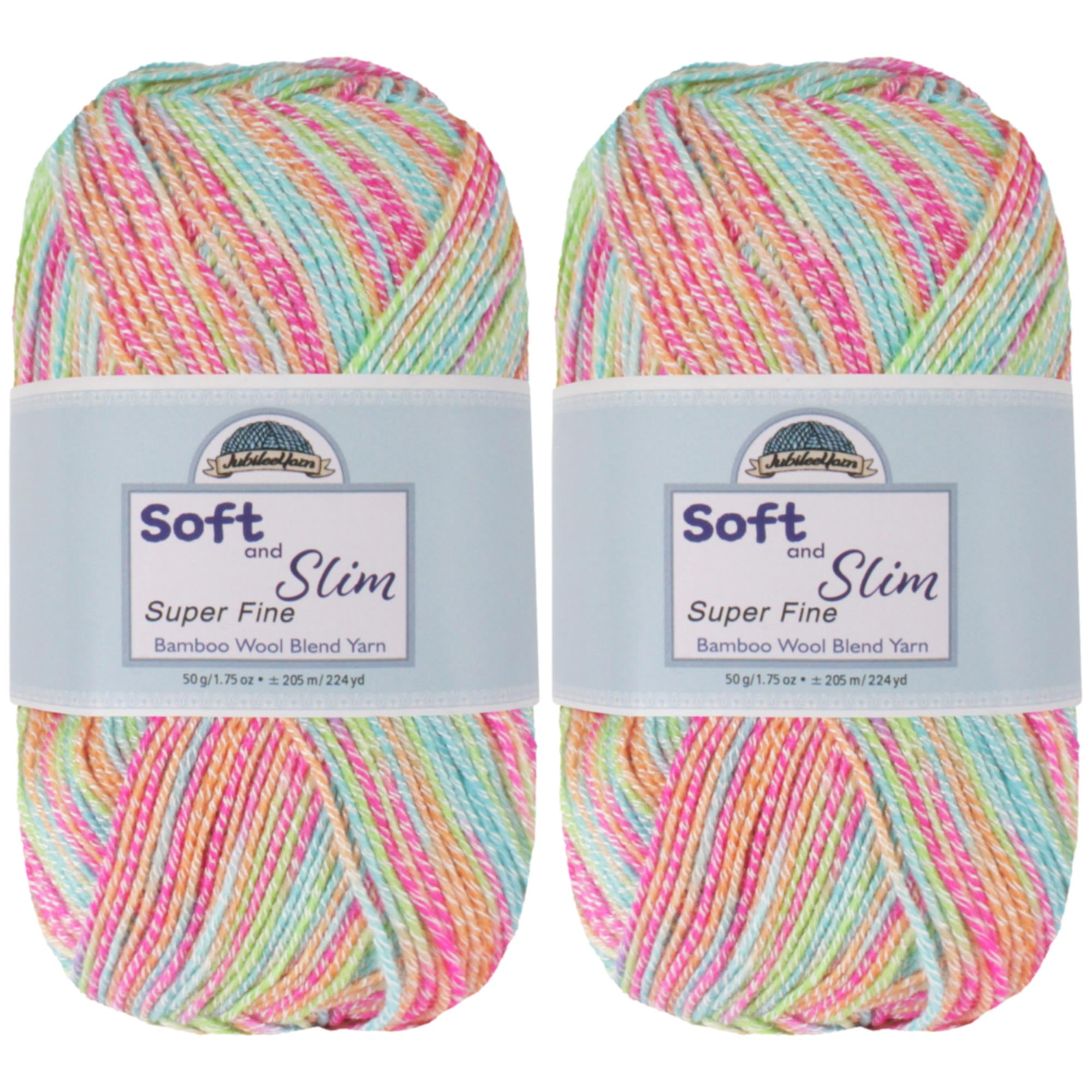 JubileeYarn Soft and Slim Yarn - 50g/Skein Bamboo Rayon Wool Blend ...