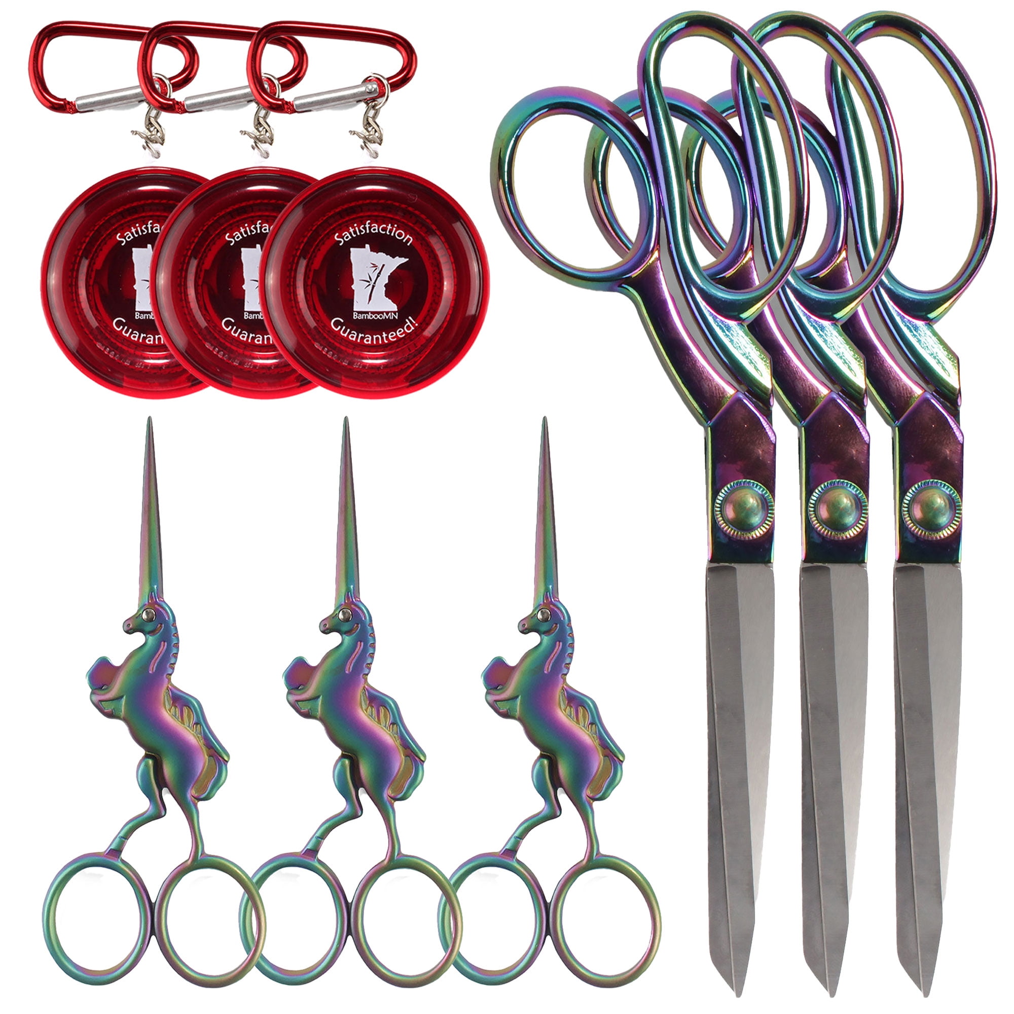JubileeYarn Unicorn Scissors Heavy Duty Sewing Set - 2 Scissors, Red ...