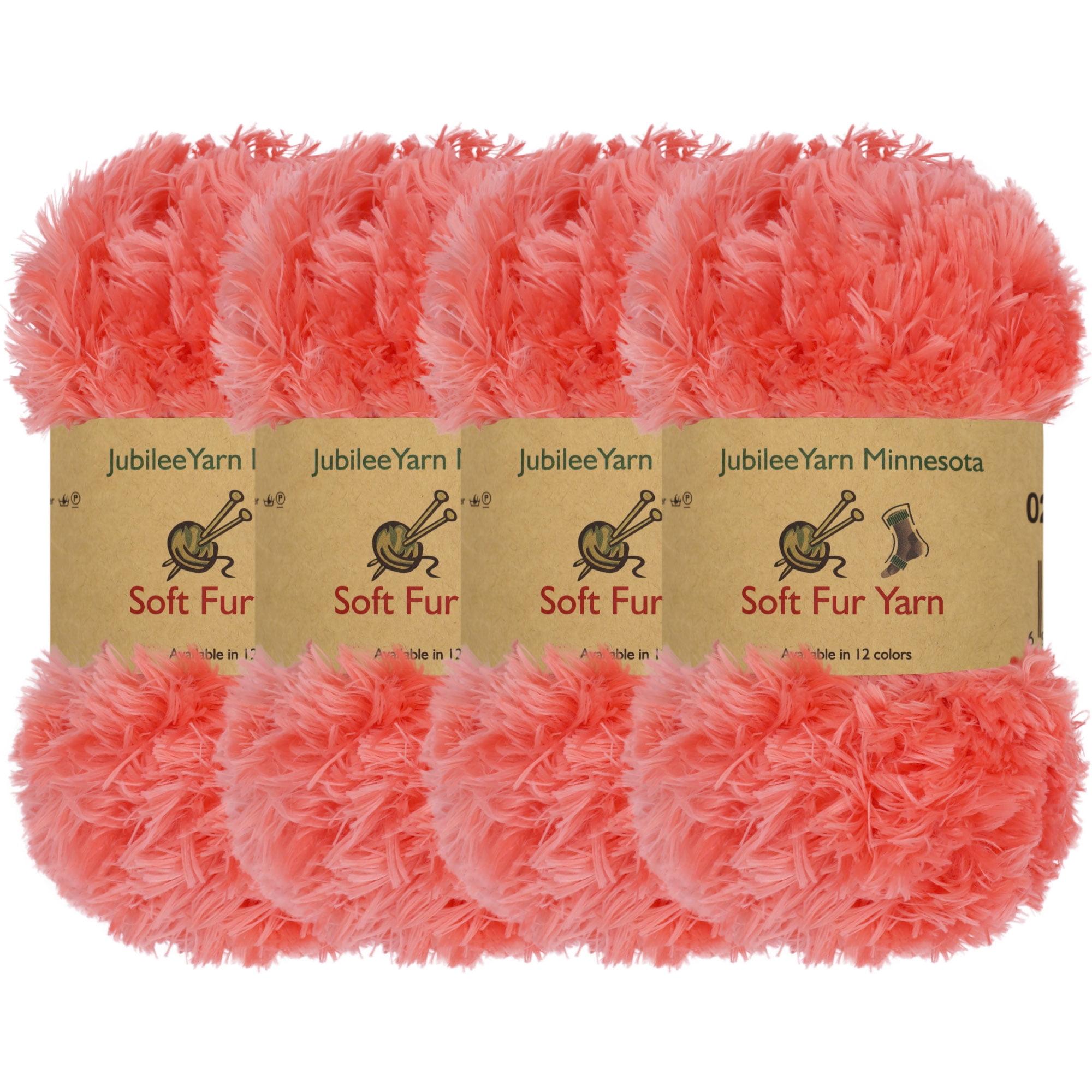 JubileeYarn Warm Fuzzies Soft Faux Fur Yarn - Polyester Bulky Weight ...