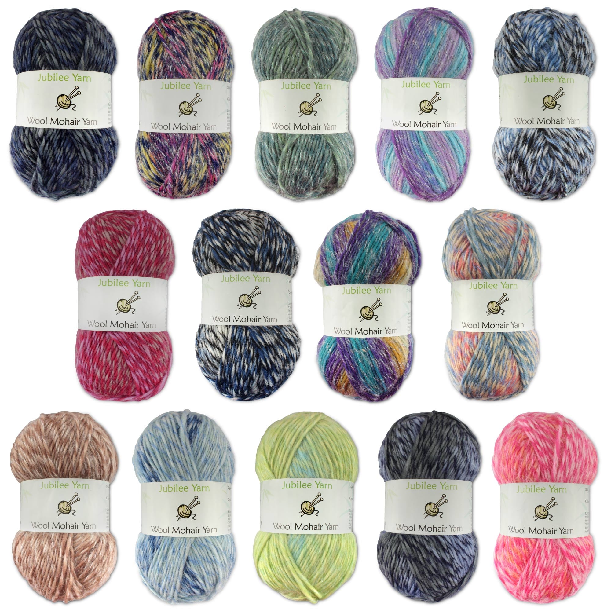 JubileeYarn Wool Mohair Yarn - Ombré Worsted - Variety Package - 4 ...
