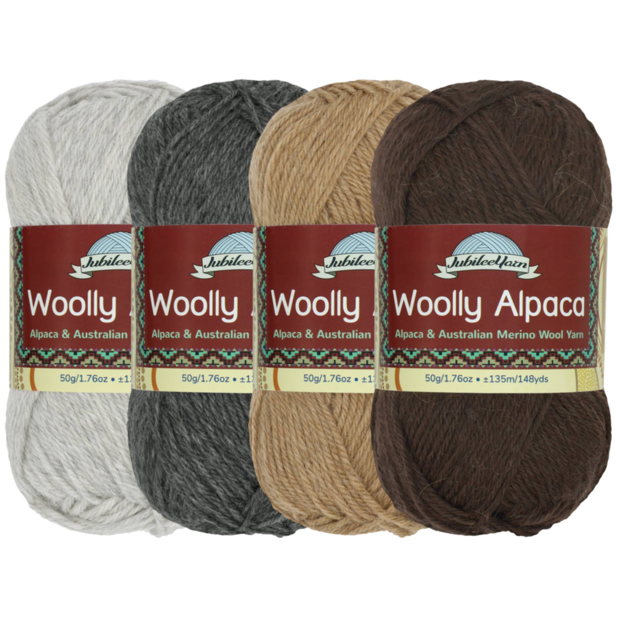 JubileeYarn Woolly Alpaca Yarn - 50g/Skein Fine Australian Alpaca ...