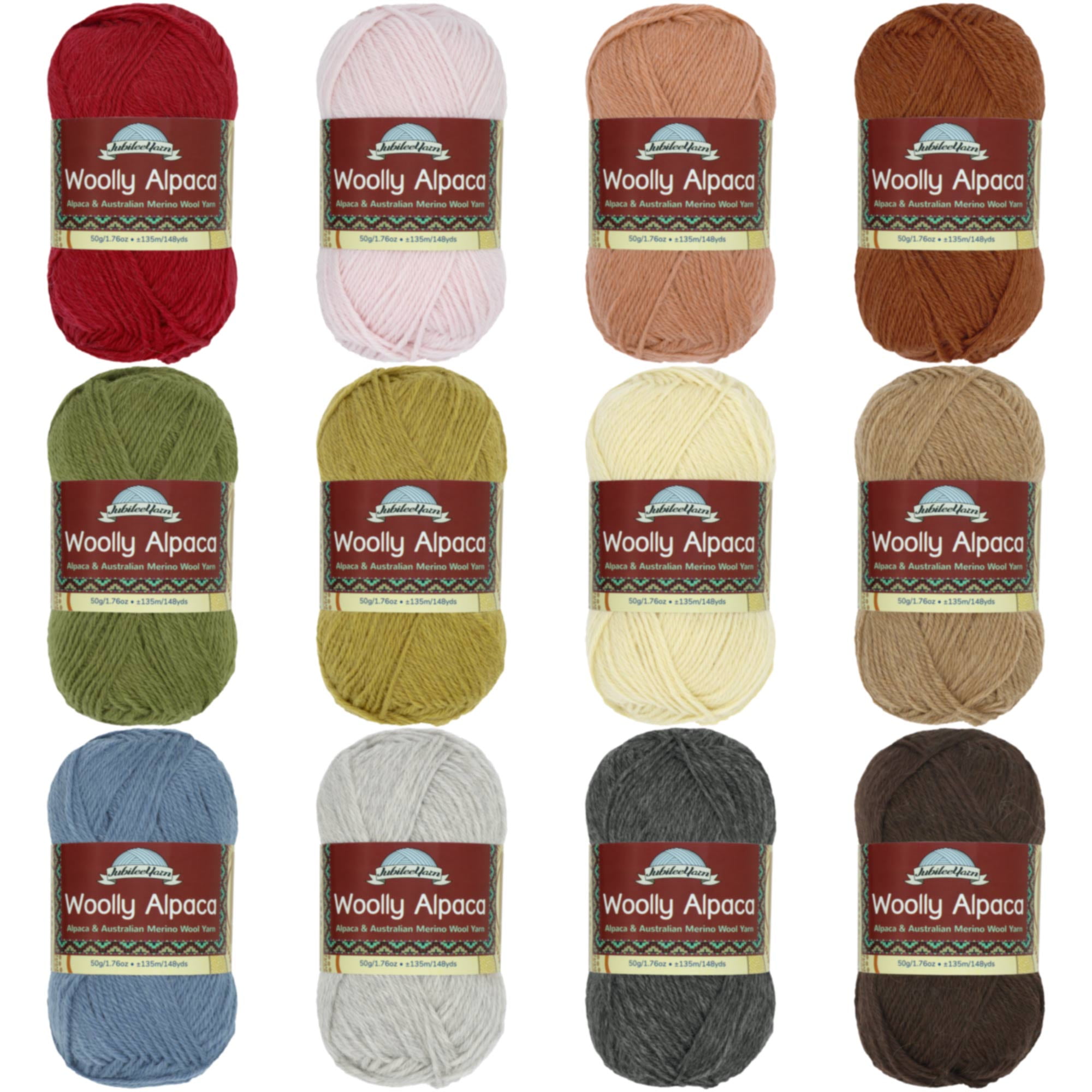 JubileeYarn Woolly Alpaca Yarn - 50g/Skein Fine Australian Alpaca ...