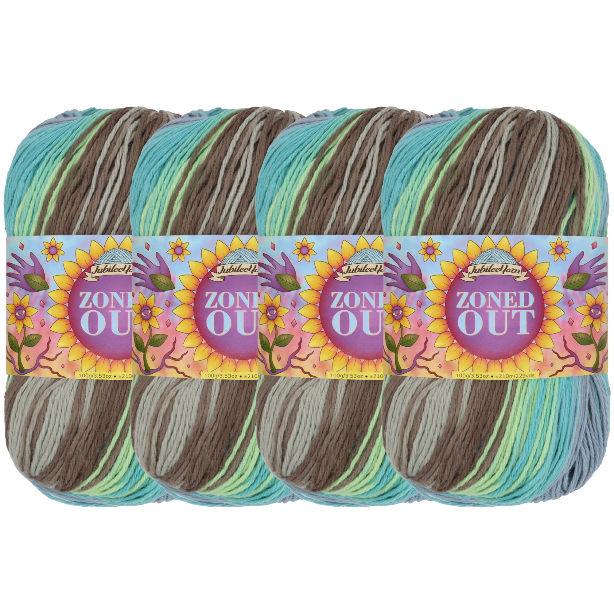 JubileeYarn Zoned Out Yarn - 100g/Skein DK Cotton - Spiritual Energy ...