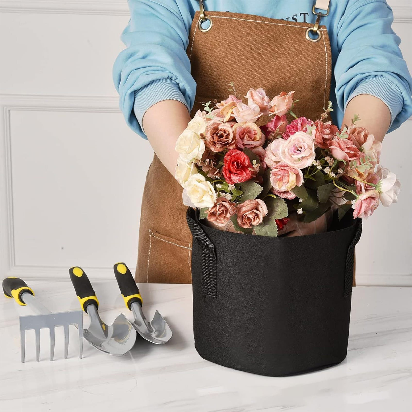 Jubipavy Fabric Pots with Handles Growth Bags Breathable Non Woven ...