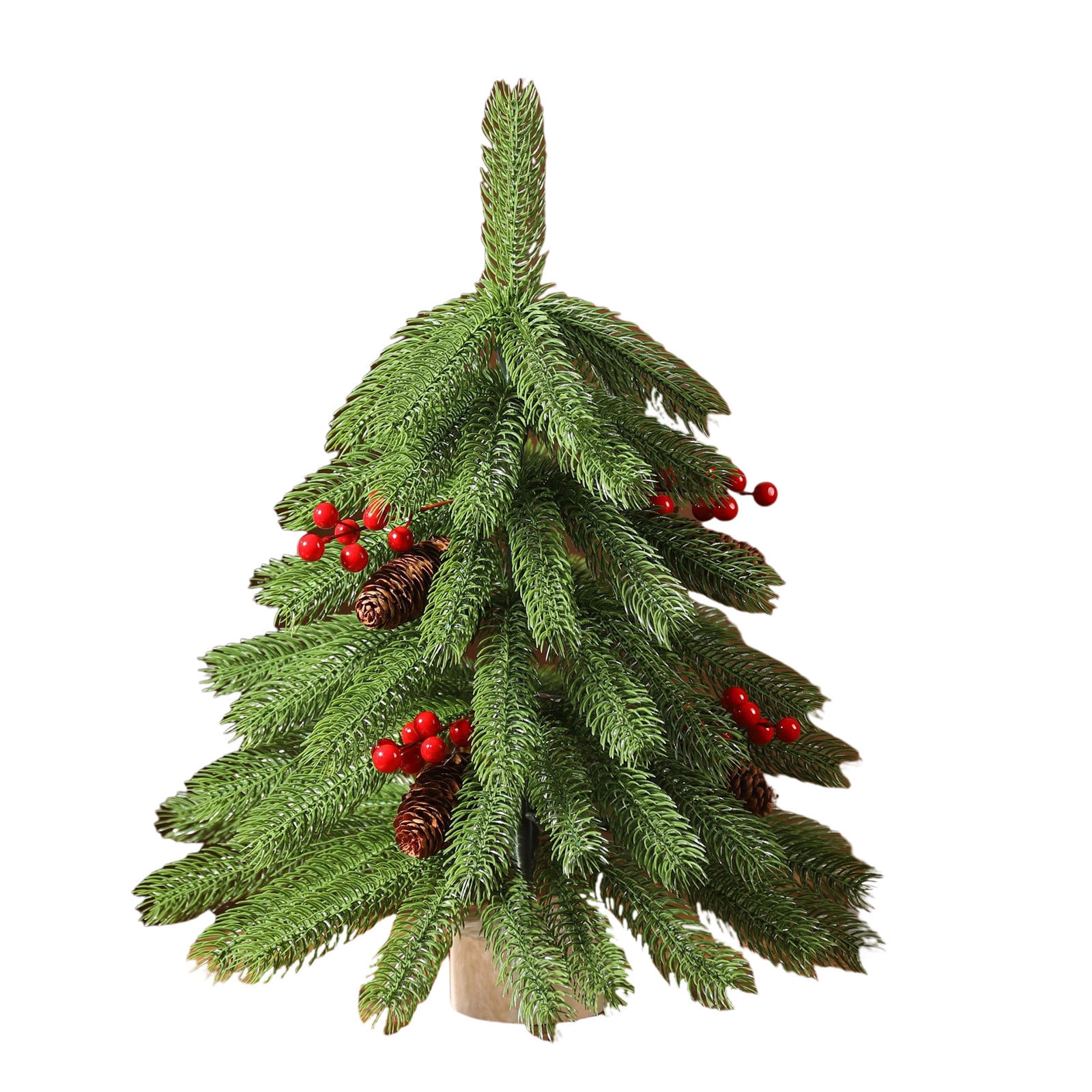 Jubipavy Mini Christmas Trees With Flocked Needles Berries Decoration ... Jubipavy Mini Christmas Trees With Flocked Needles Berries Decoration ...