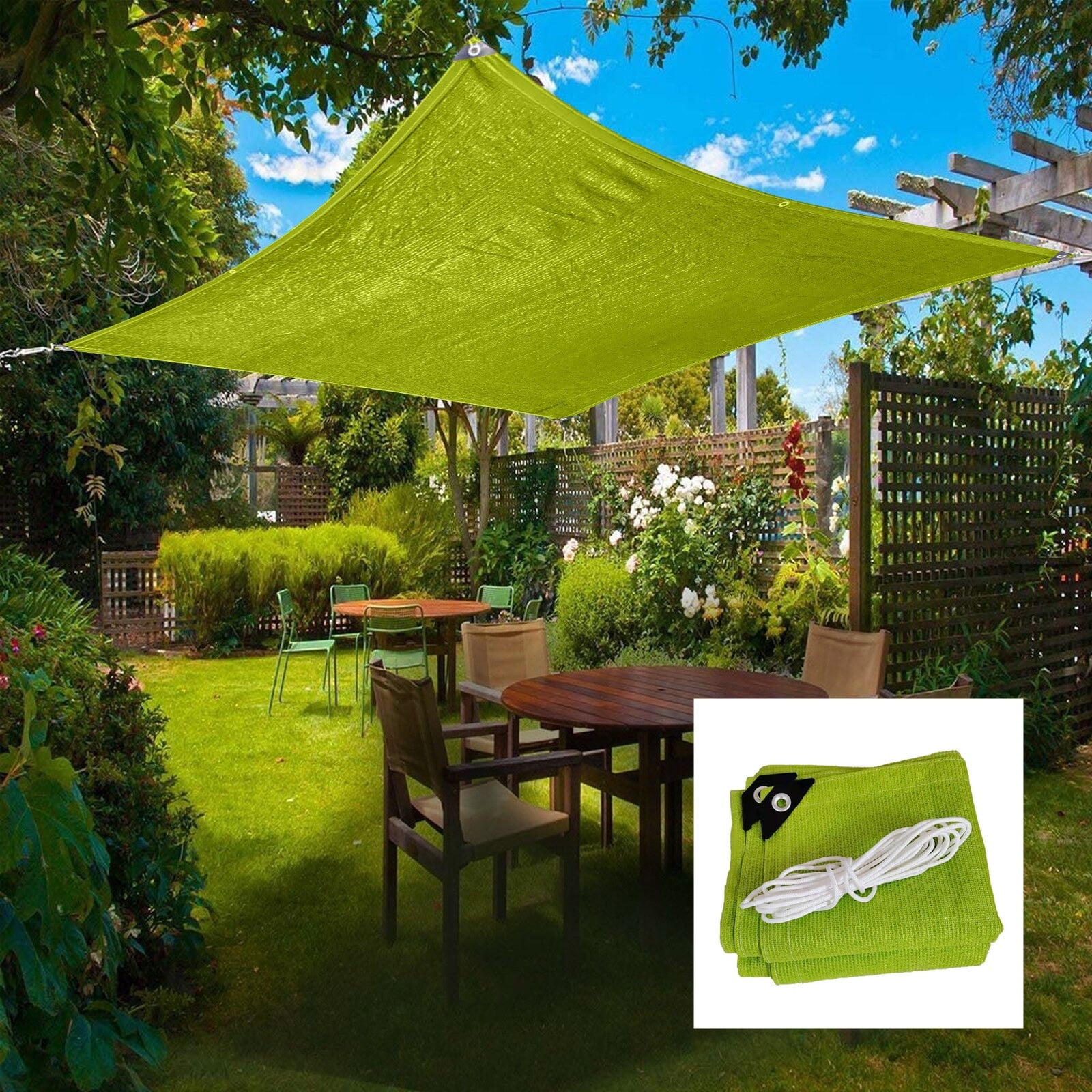Jubipavy Outdoor Light Green Sunscreen Mesh Sunny Shade Cloth Pergola ...