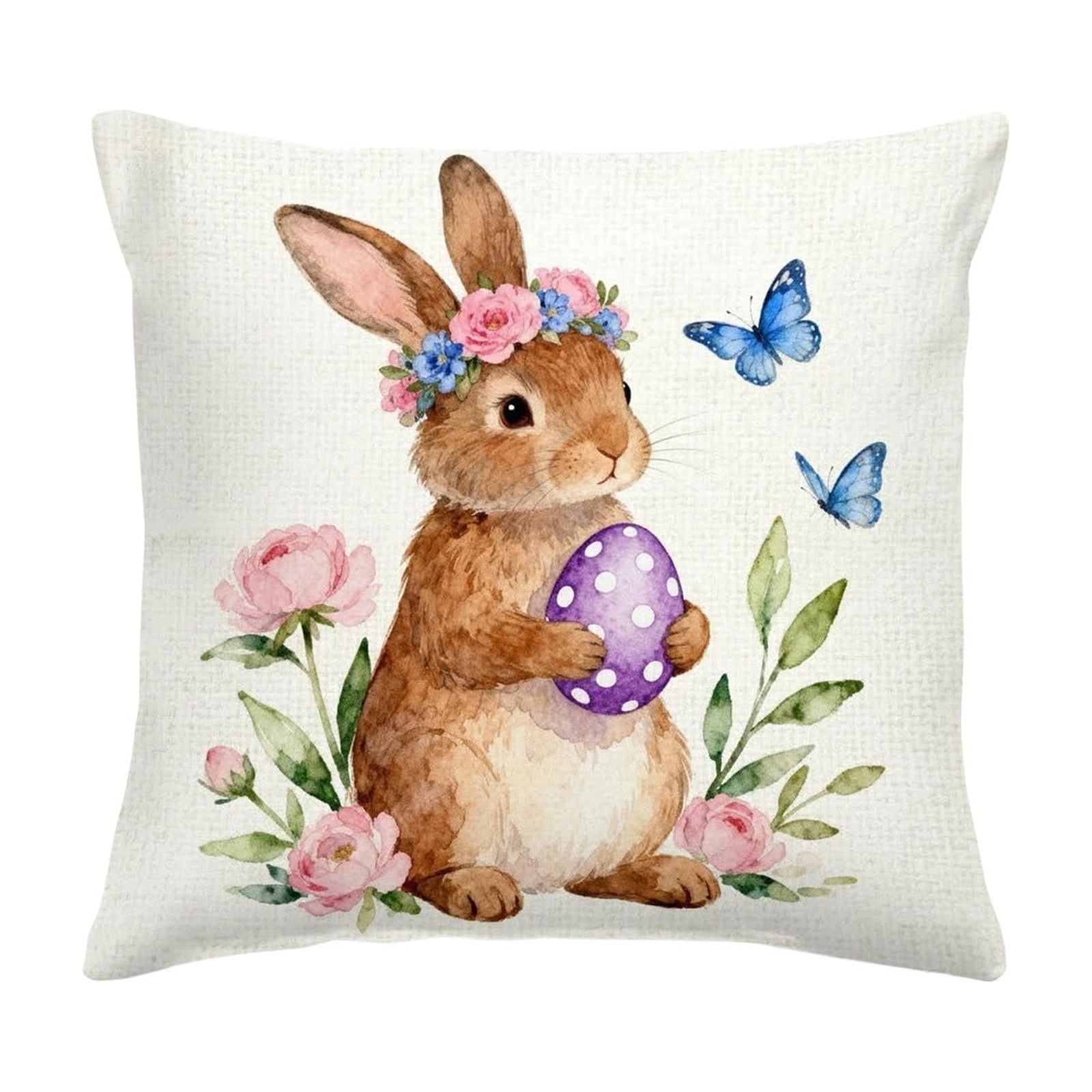 Jubipavy Pillows Cover Pillowcase Rabbits Short Lint Material Easter ...