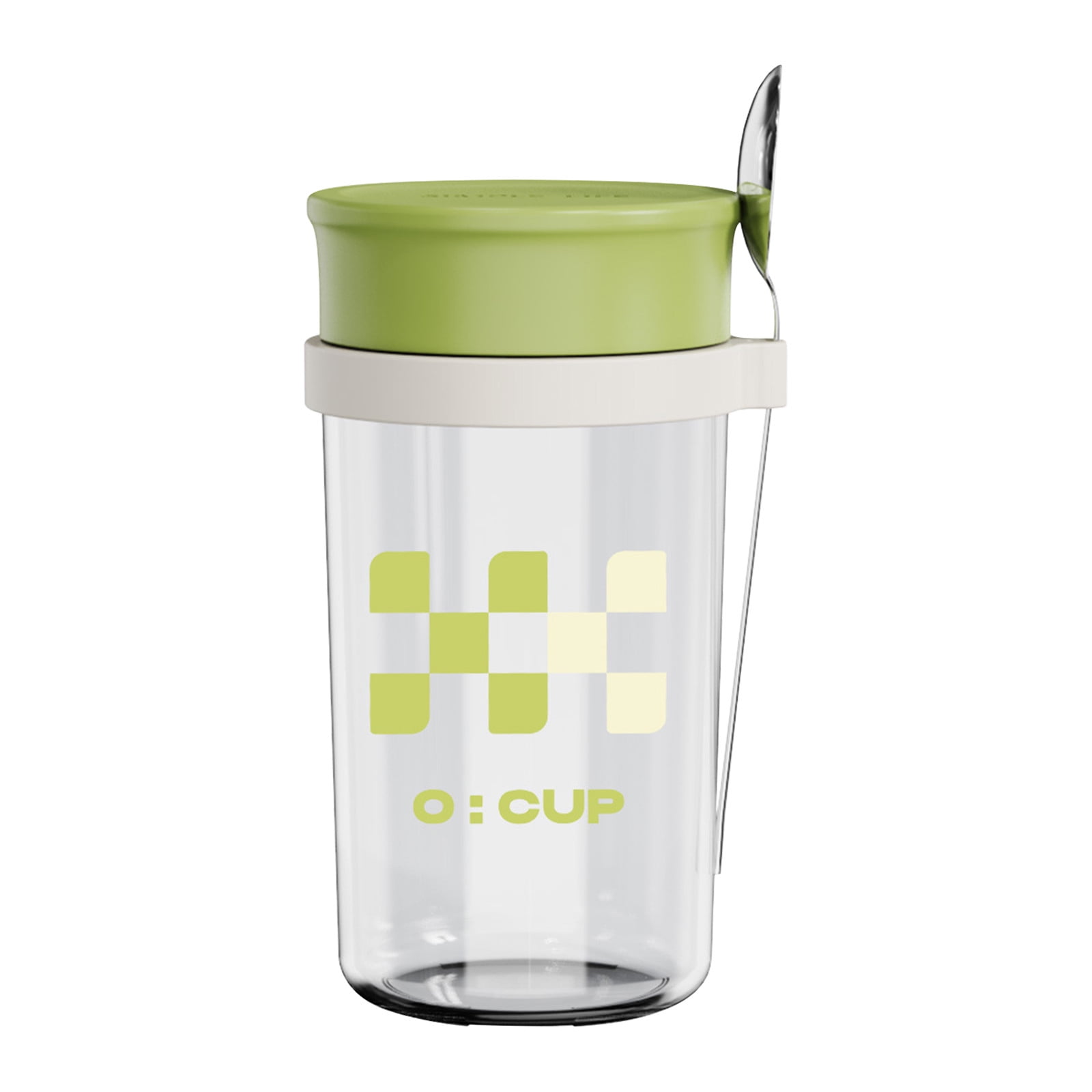 Jubipavy Portable Graduated Breakfast Glass Jar Coffee Cup With Lid ...