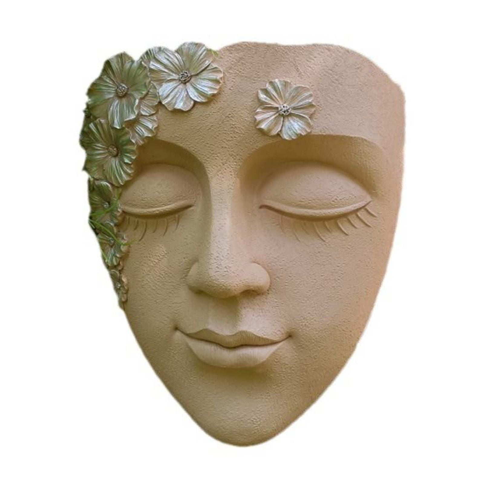 Jubipavy Resin Planter Human Face Wall Mounted Outdoor Garden Wall ...