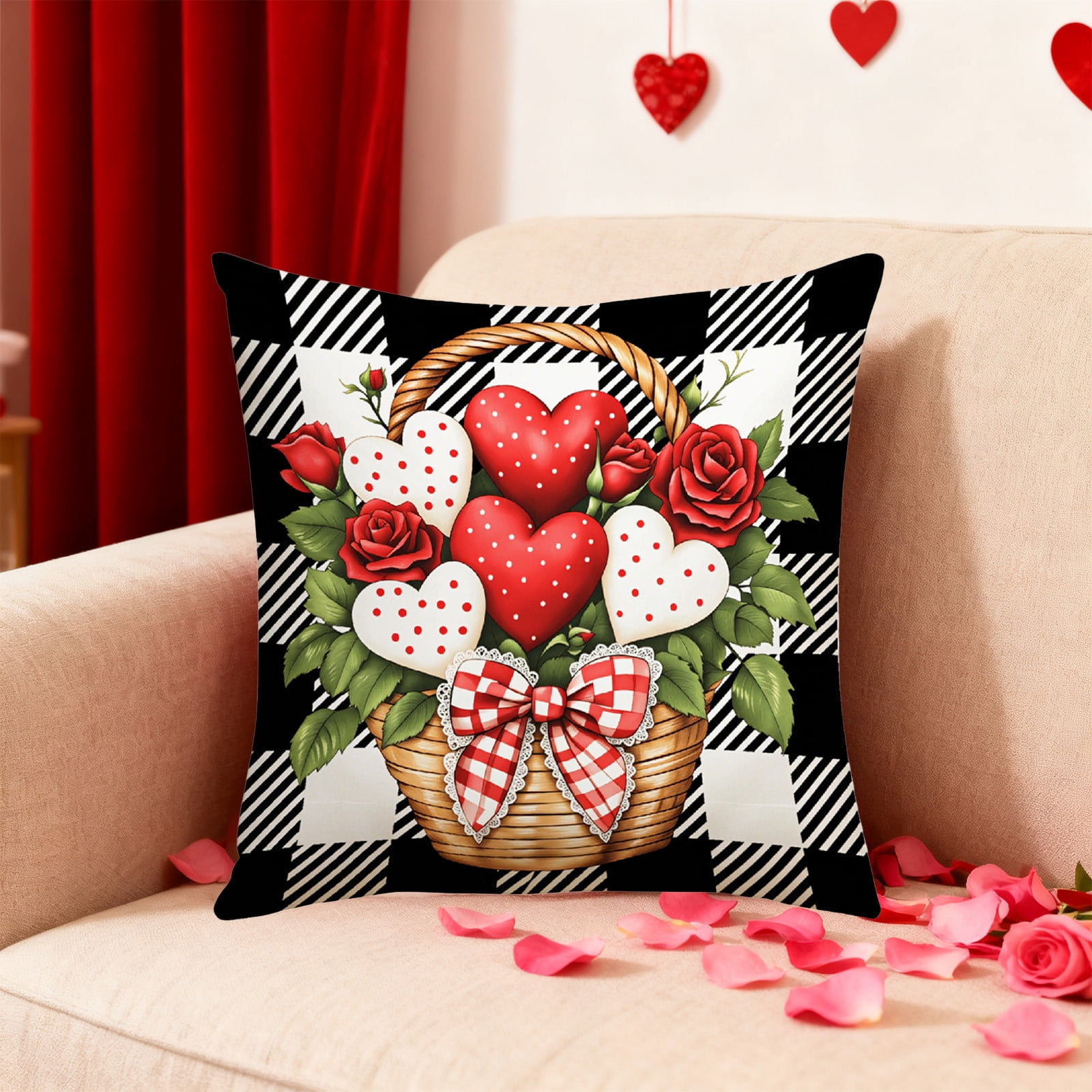 Jubipavy Throw Pillow Covers Valentines Day Red Cute Passionate Double ...