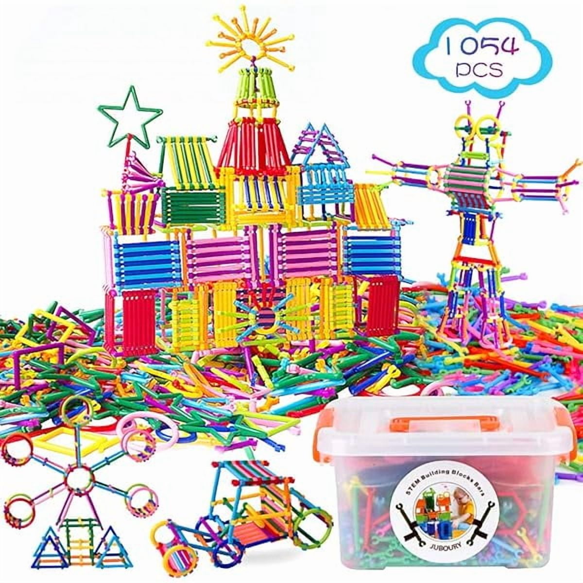 Juboury 1054Pcs Building Toy Building Blocks Bars Different Shape ...