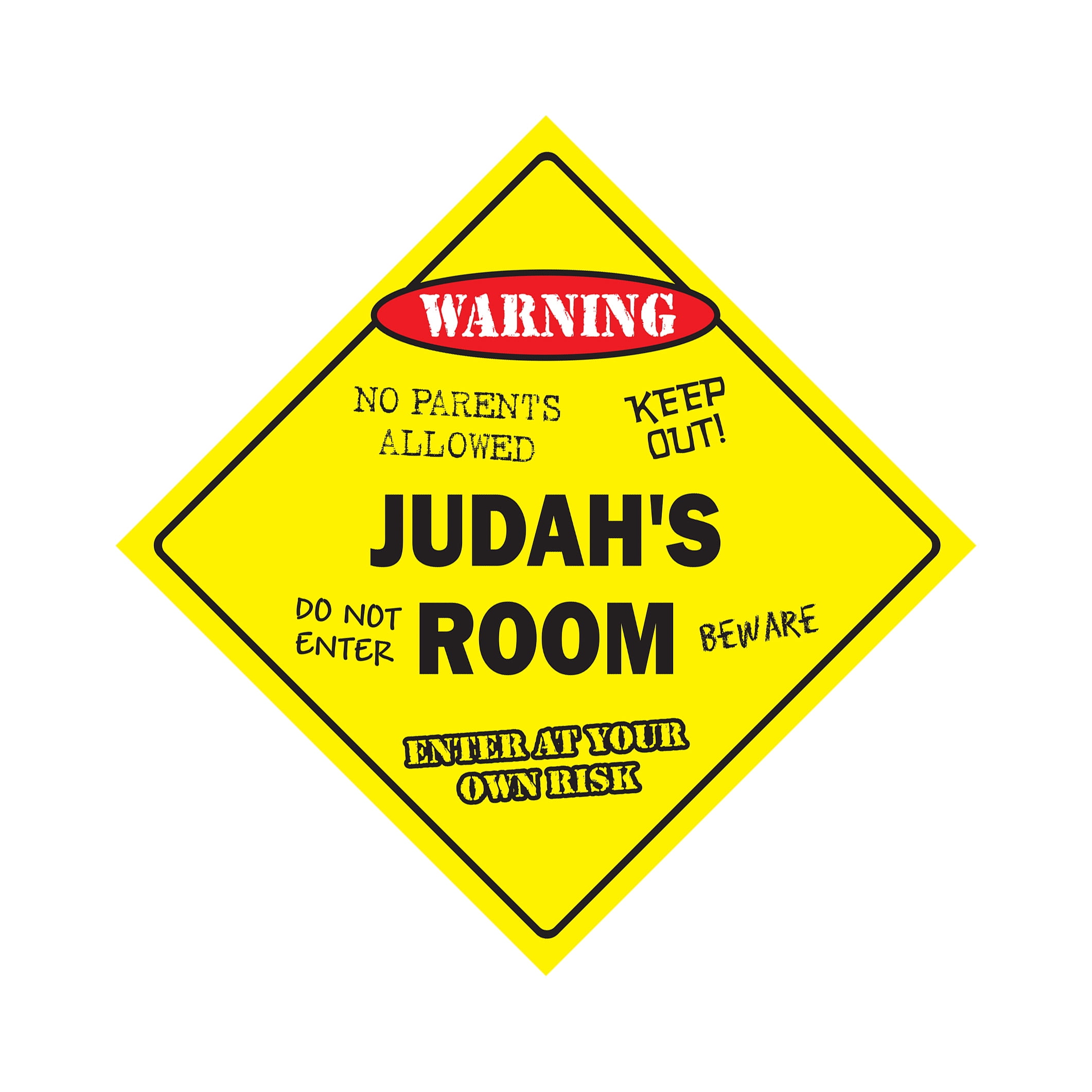 Judah's Room Sign Crossing Zone Xing | Indoor/Outdoor | 17" Tall kids ...