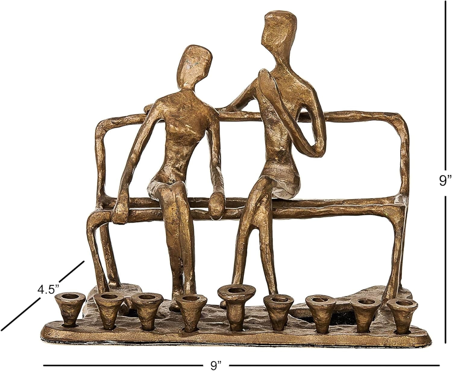 Judaica Bronze Hanukkah Menorah Sculpture with Figurines Made for ...