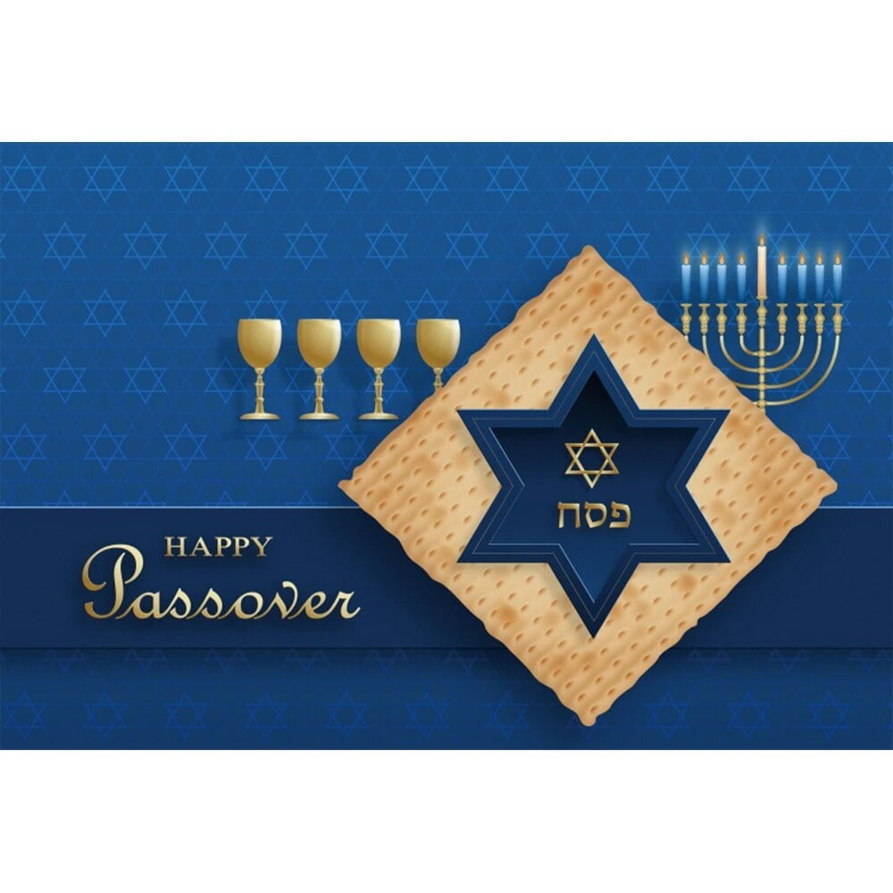 Judaism Happy Hanukkah Backdrop Jewish Jesus Passover Candlestick Party ...