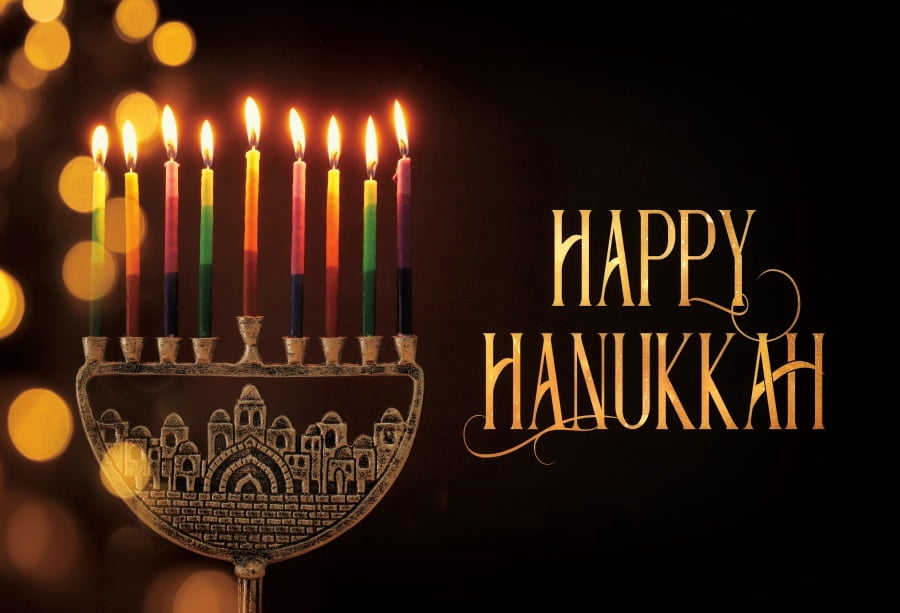 Judaism Happy Hanukkah Backdrop Photography Jewish New Year Candlestick ...