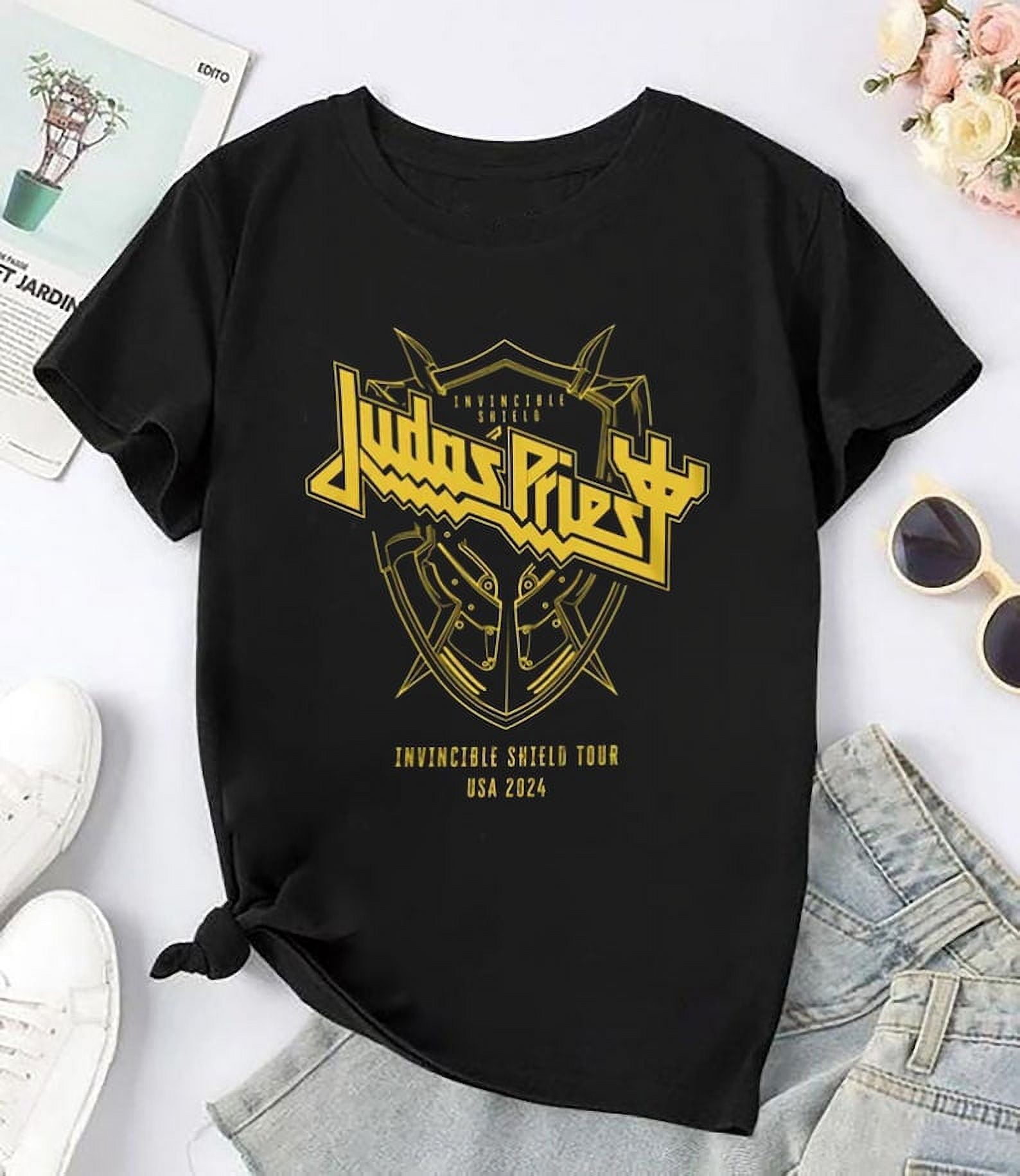 Judas Priest Invincible Shield 2024 Tour Shirt, Judas Priest Band Logo ...