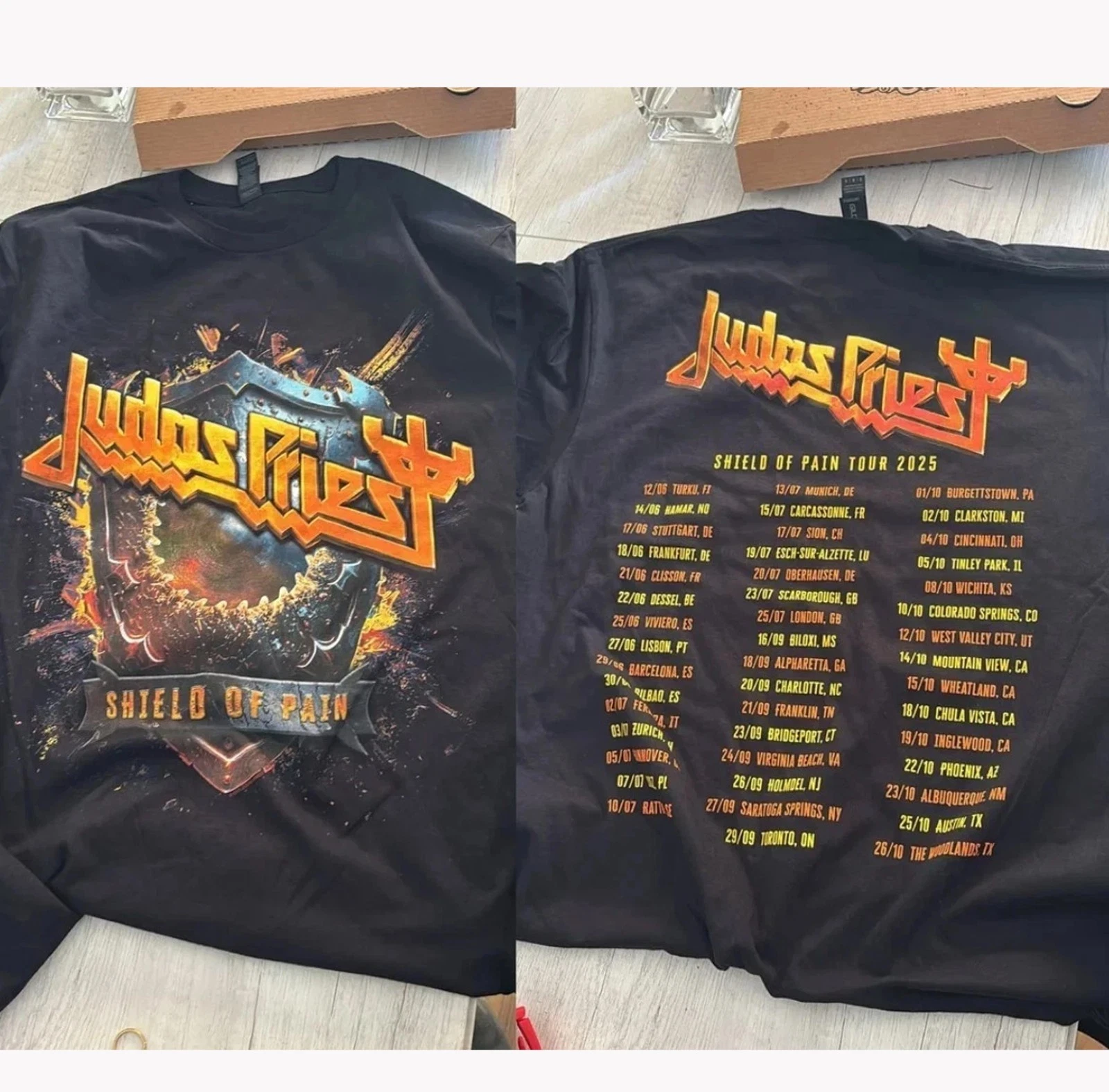 Judas Priest Shield of Pain Tour 2025 Merch T-shirt - Walmart.com