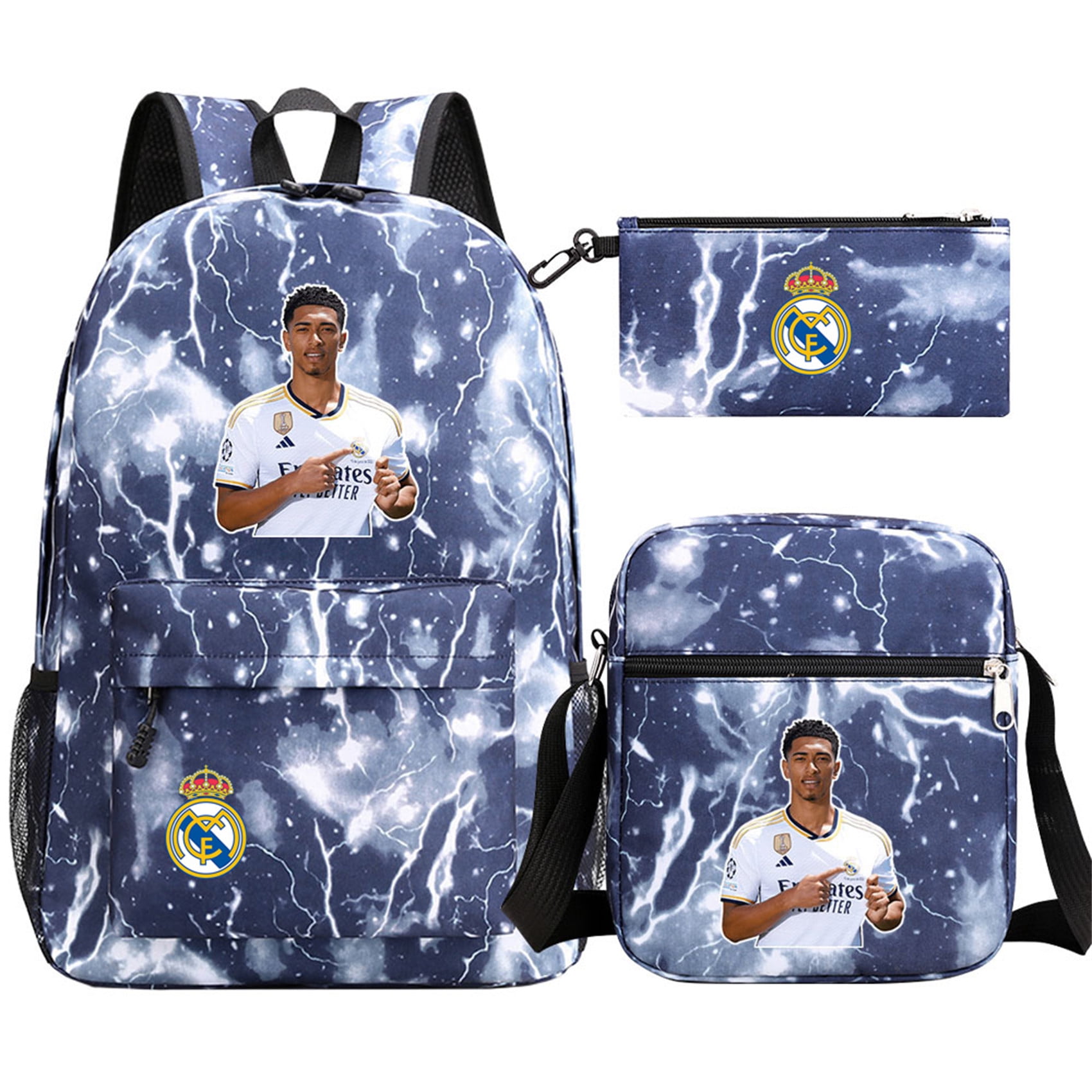 Jude Bellingham Knapsack 3 in 1 Classic Backpack Set-Large Capacity Student School Bookbag ...