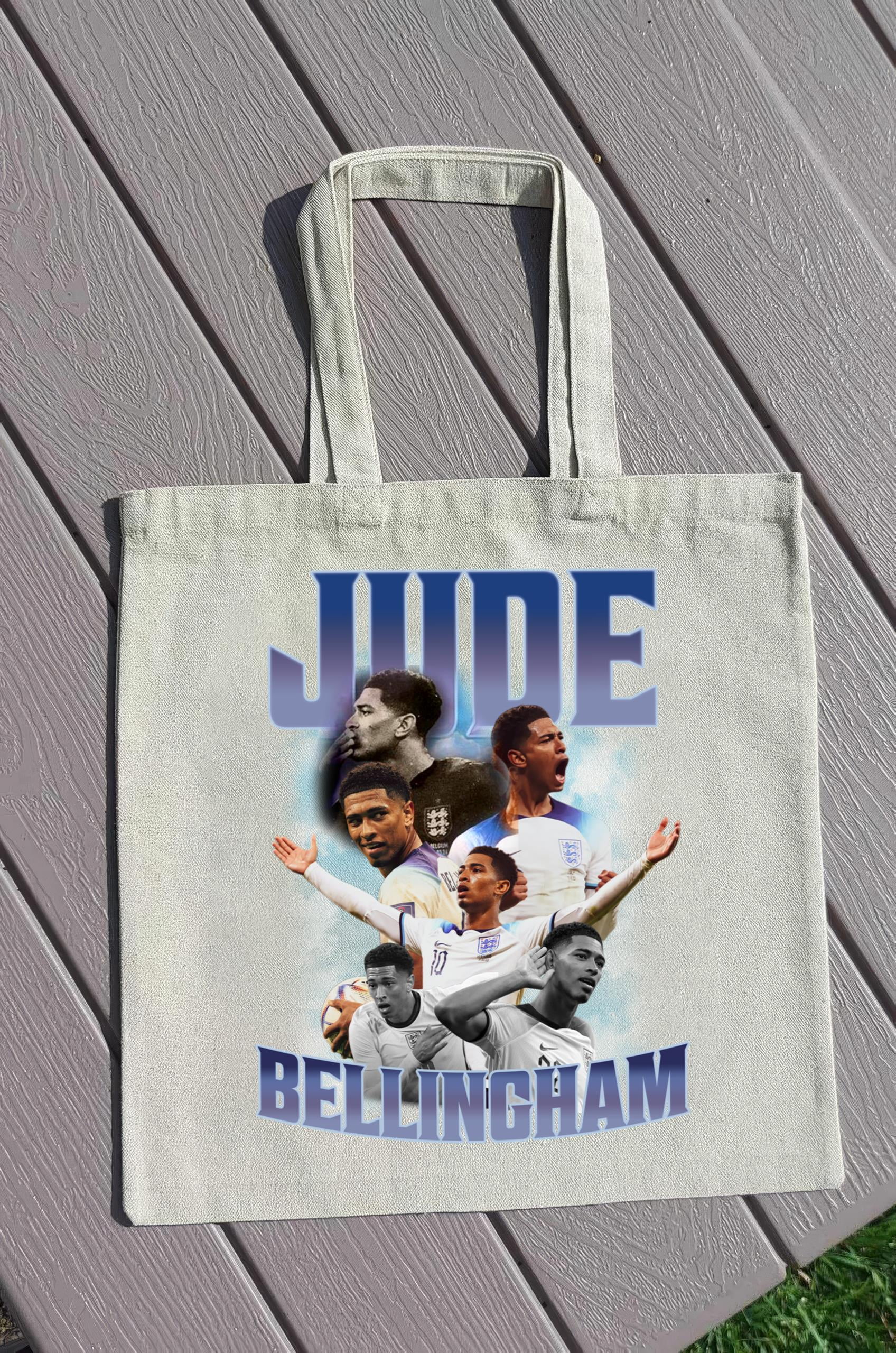 Jude Bellingham Vintage-Style Tote Bag, Retro-Wash England Football ...
