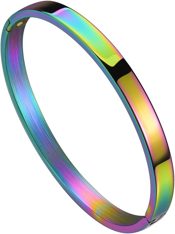 Jude Jewelers Stainless Steel Classic Simple Blank Open Clasp Bangle ...