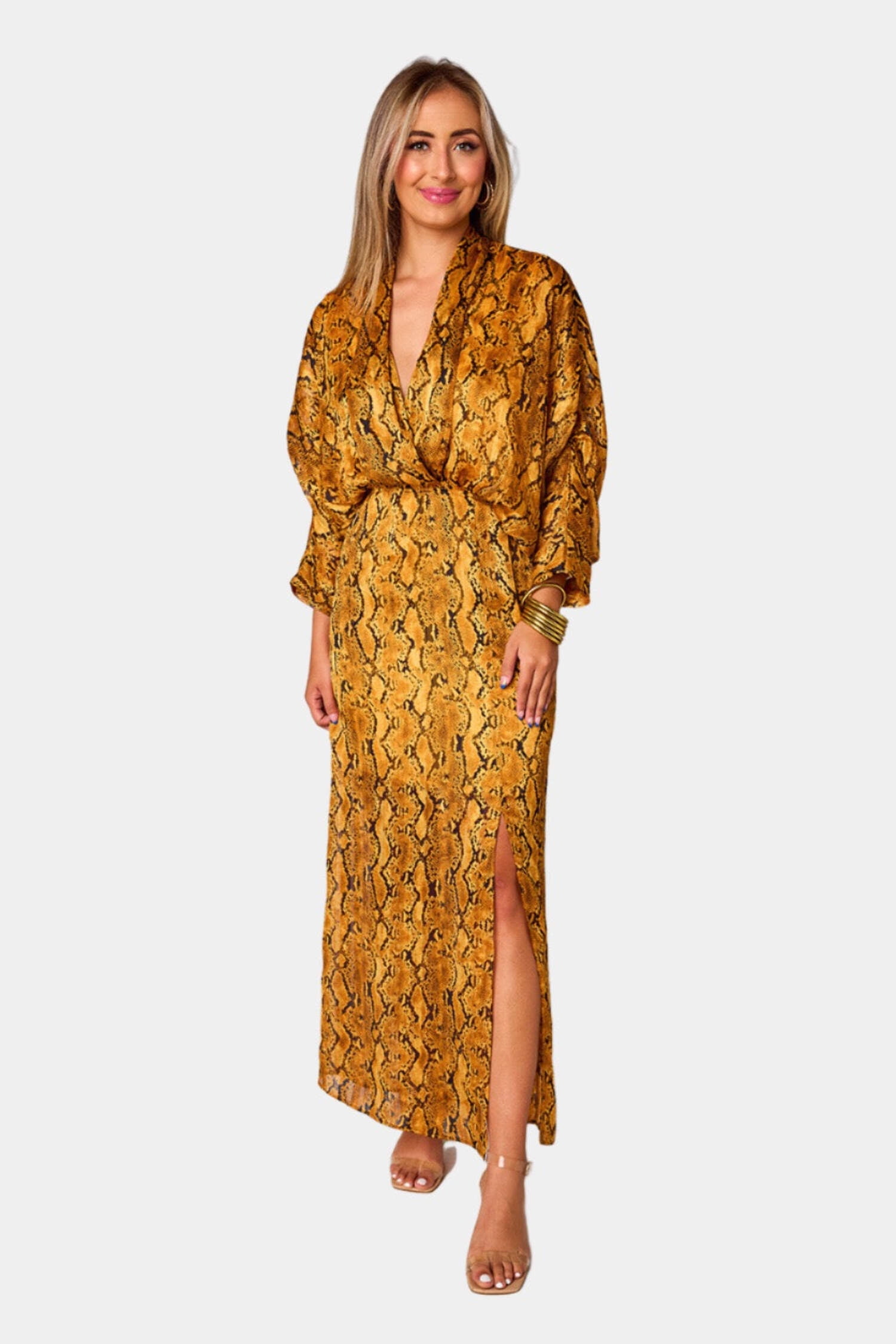 Jude Long Sleeve Maxi Dress - Snake Charmer - Walmart.com